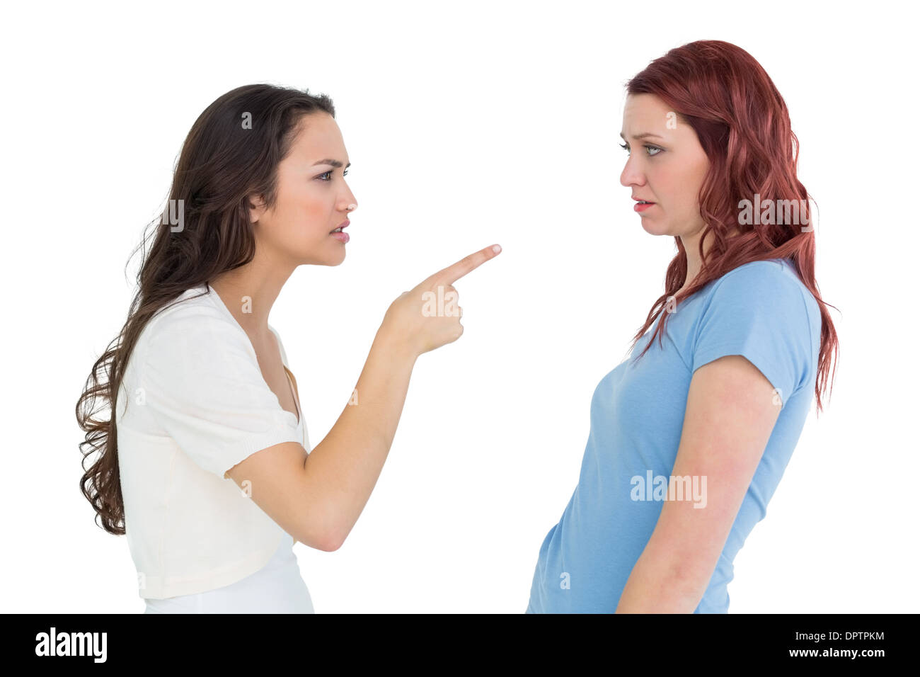 Angry young female friends having an argument Stock Photo - Alamy
