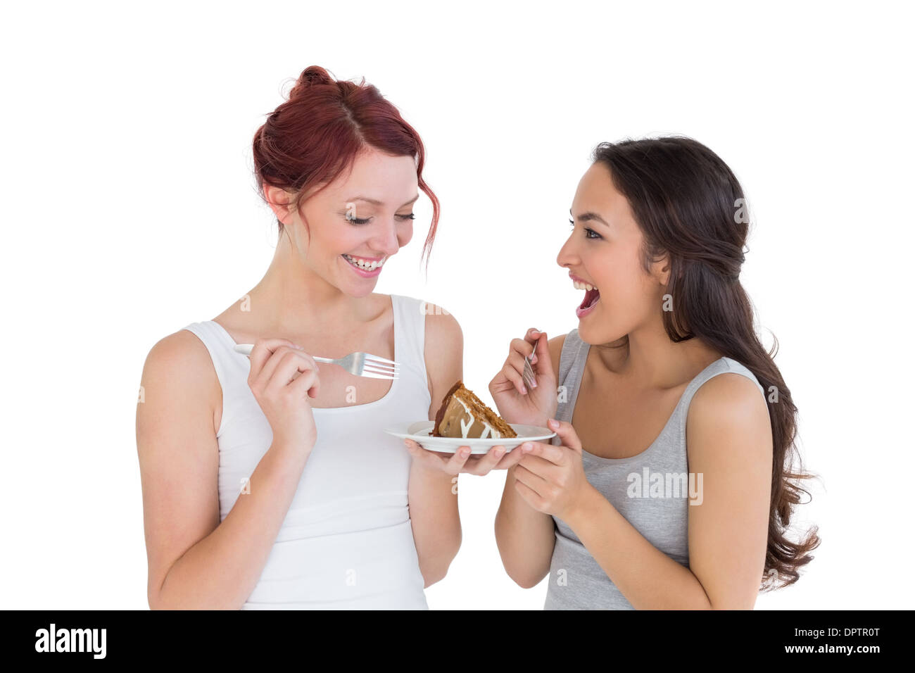 Female friends eating out Cut Out Stock Images & Pictures - Alamy