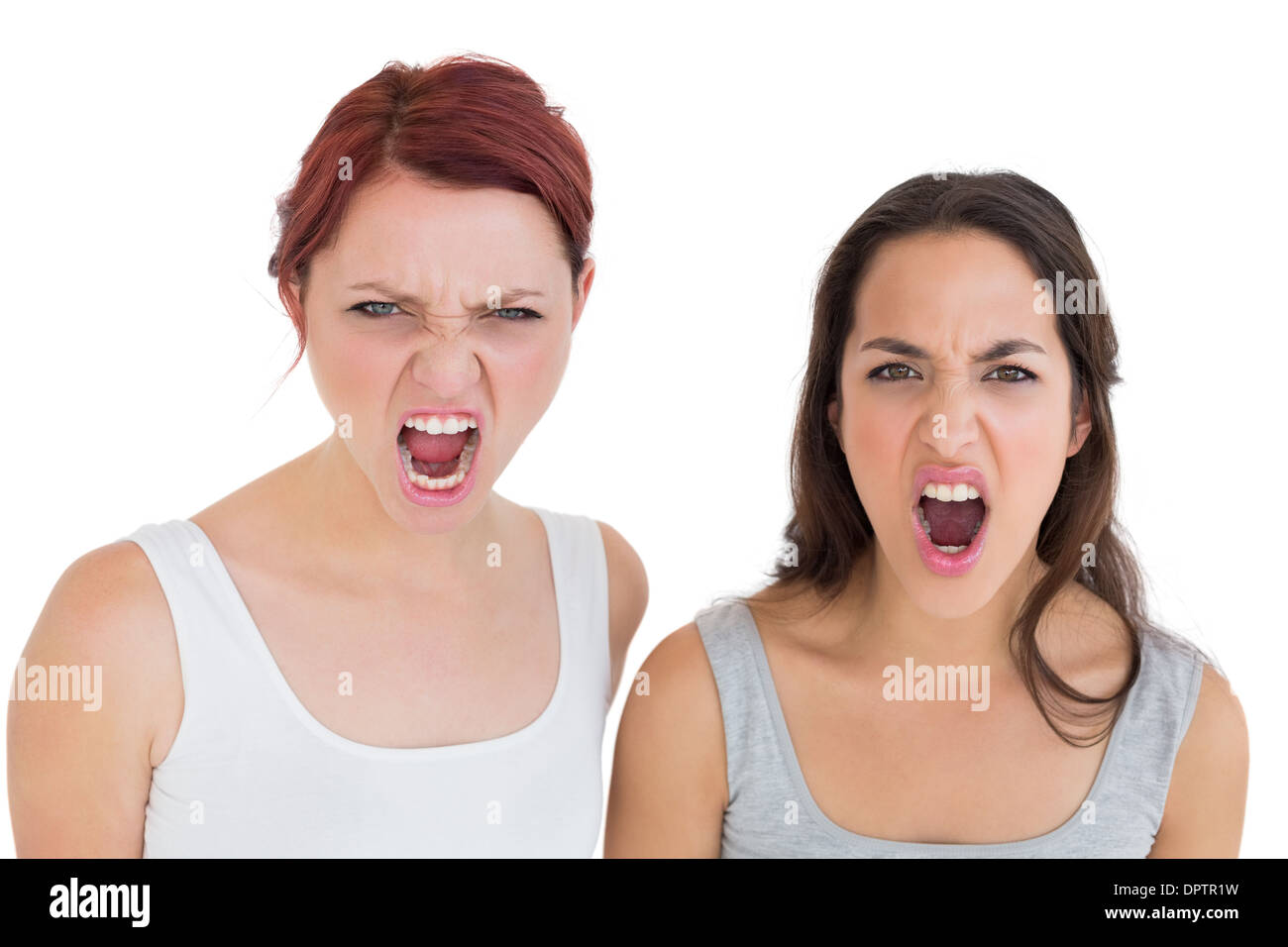 Two female friends angry hi-res stock photography and images - Alamy