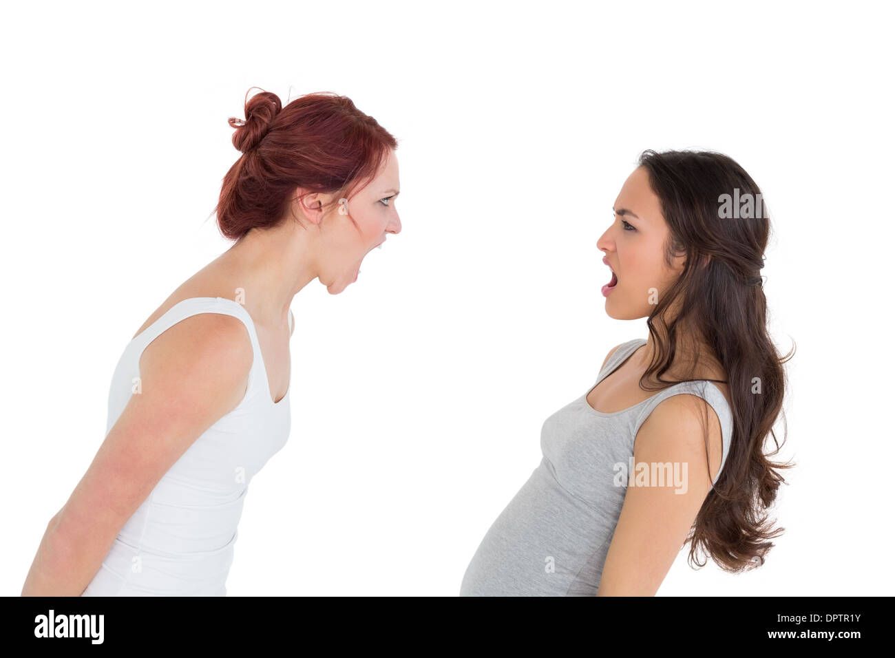 Angry young female friends having an argument Stock Photo - Alamy