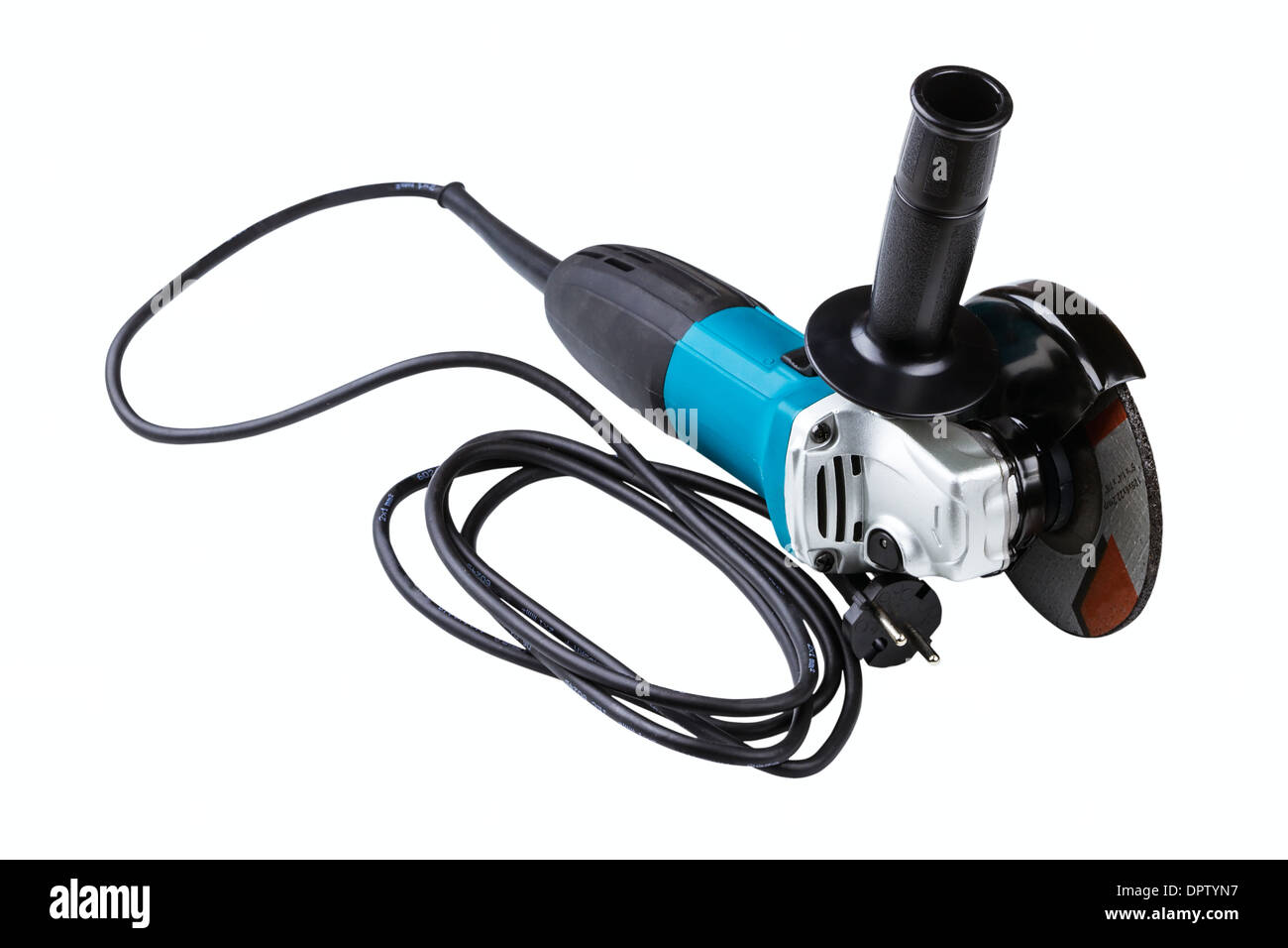 small angle grinder with abrasive disk isolated on a white background ...