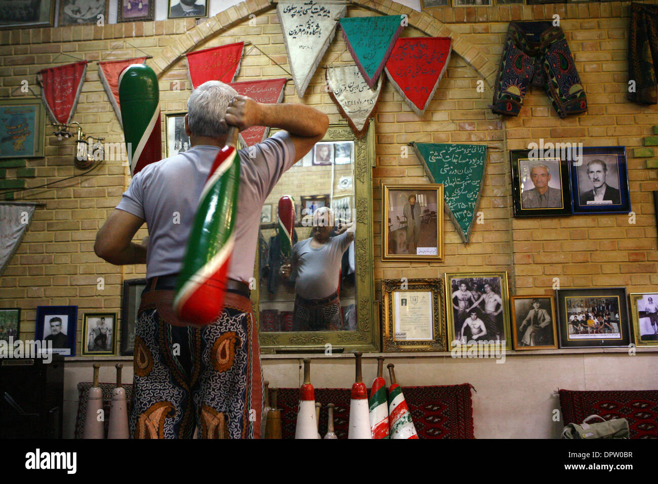 Mar 06, 2009 - Qazvin, Iran - An Iranian athlete train in a traditional ...