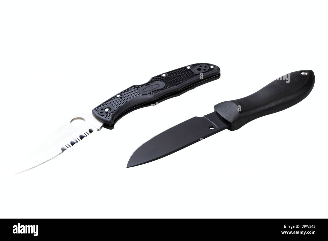 Folding pocket knife with one edge isolated on white background Stock ...