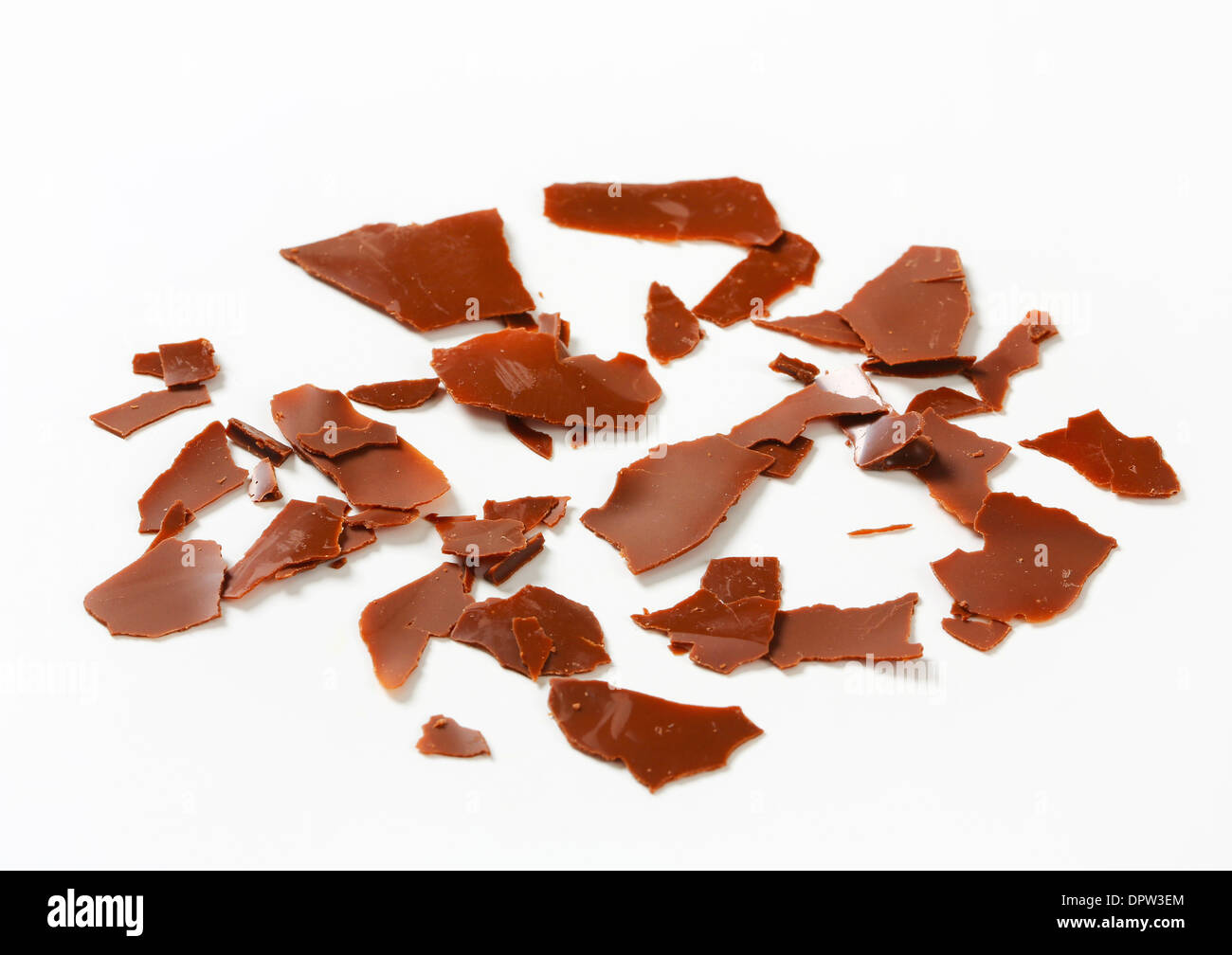 Chocolate shavings on white background Stock Photo - Alamy