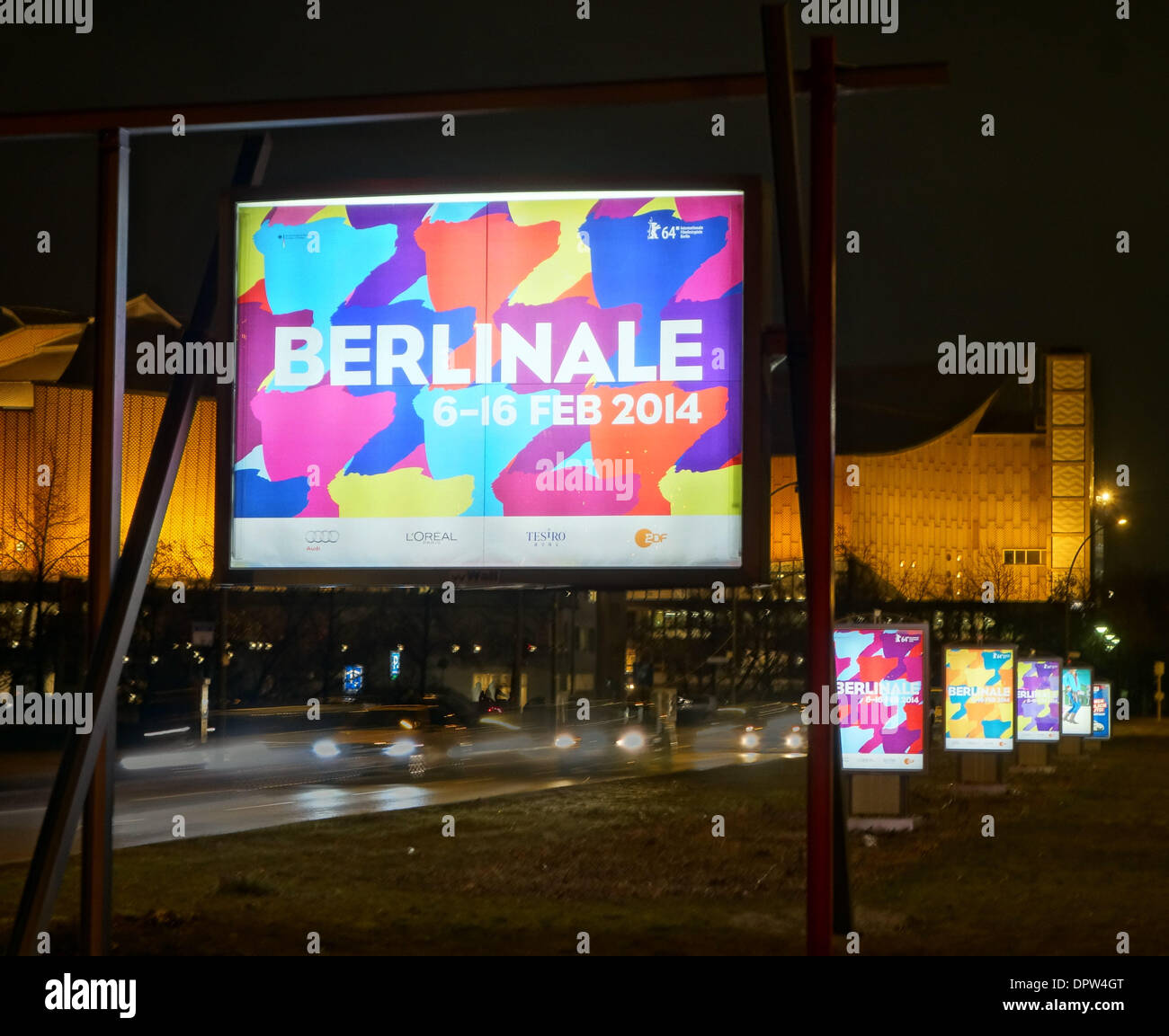 Berlin, Germany. 14th Jan, 2014. An advertising poster for the 64th ...