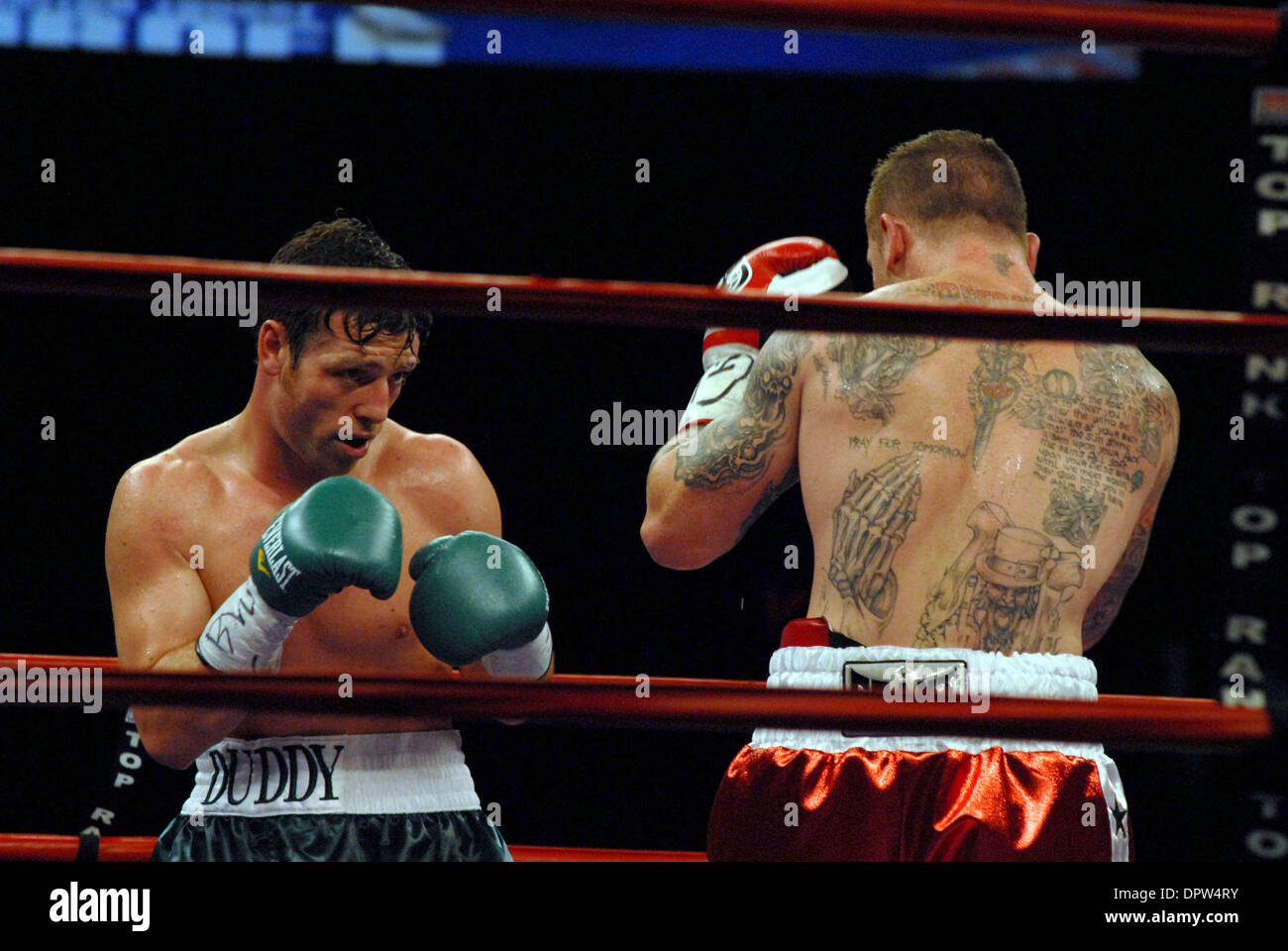 Feb 21, 2009 - New York, New York, USA - JOHN DUDDY (black trunks) vs ...