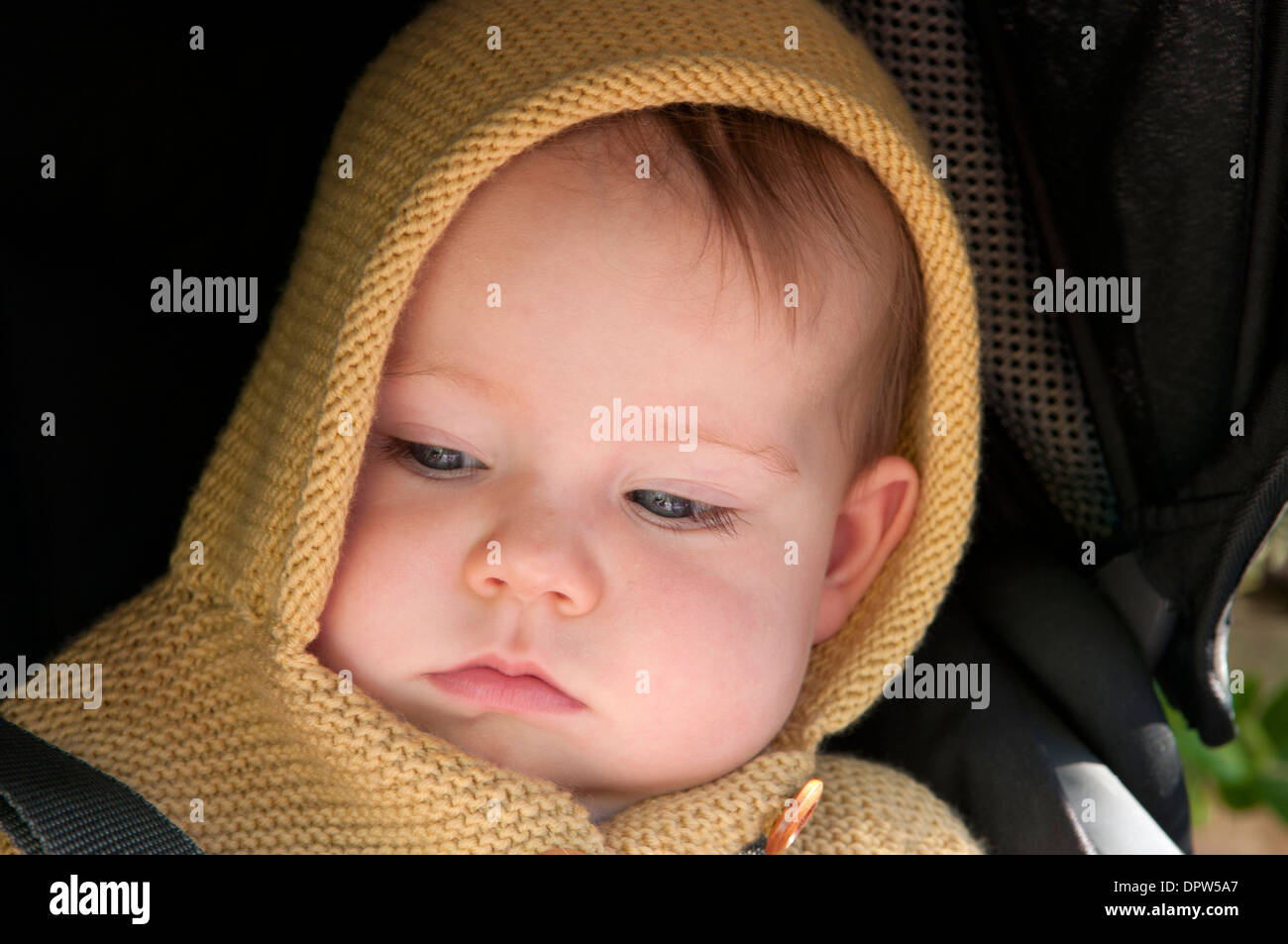 Baby girl wearing blue hi-res stock photography and images - Alamy