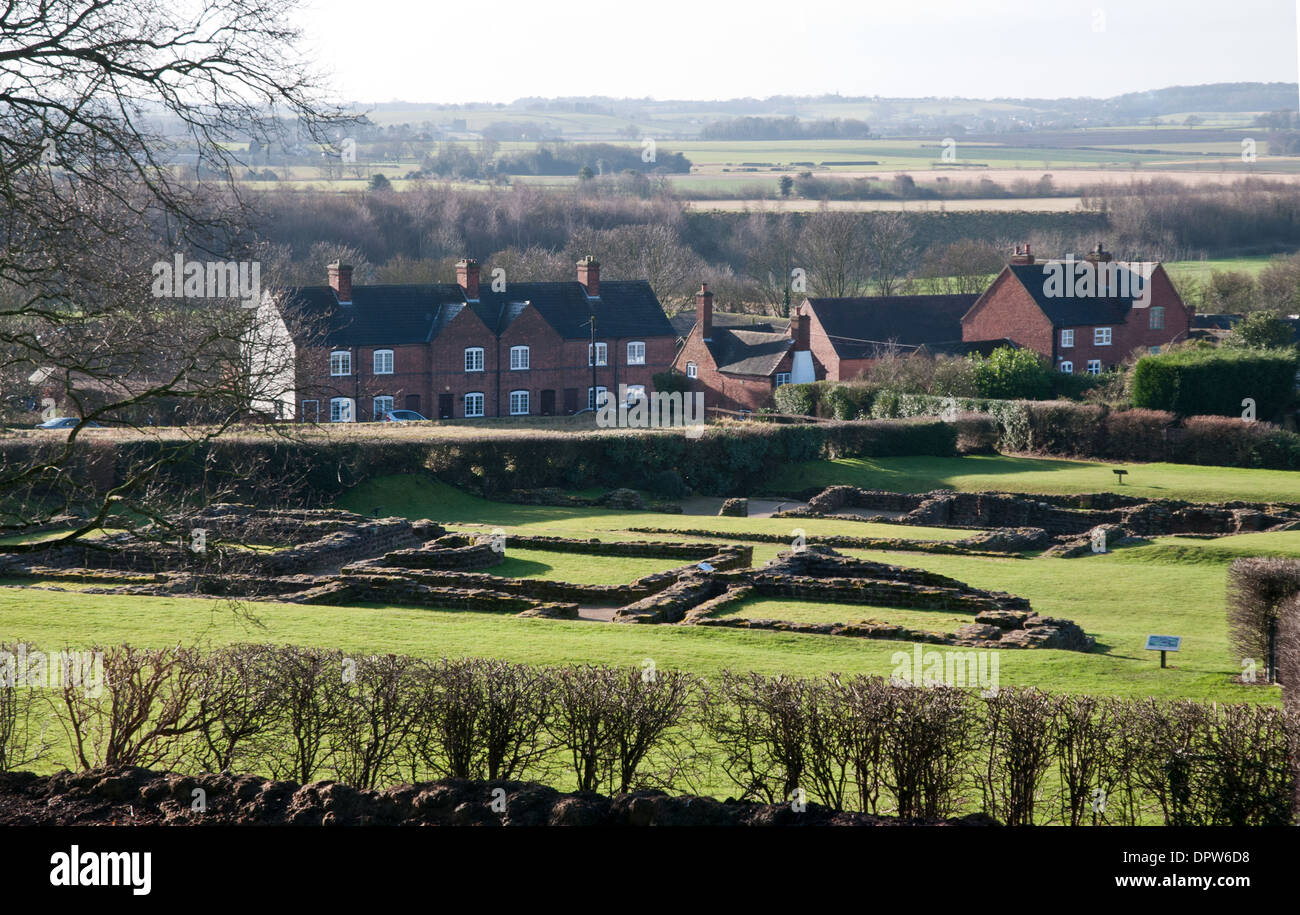 Roman ruins at Letocetum from St John’s Church Wall near Lichfield ...