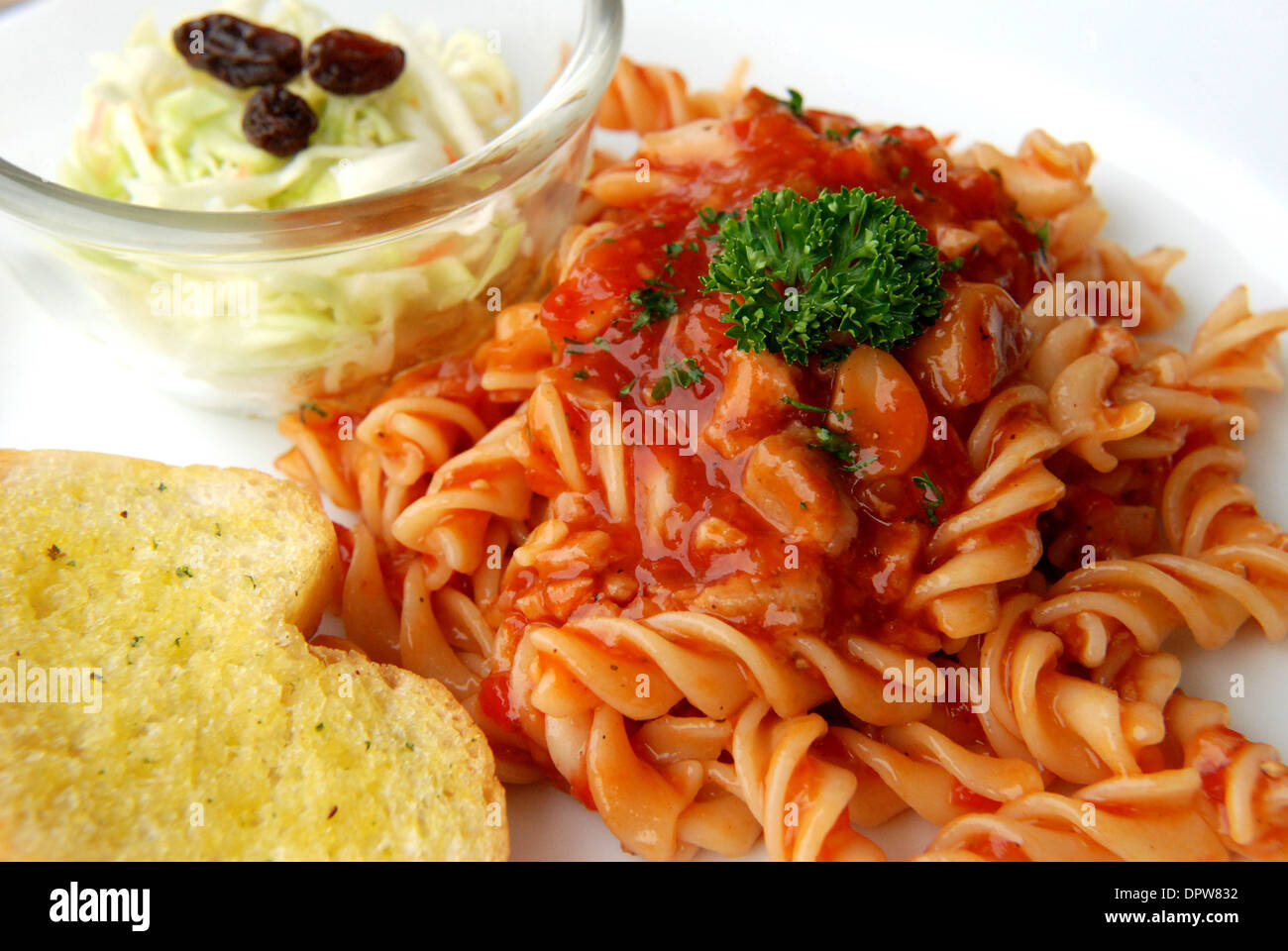 fusilli tomato meat sauce Stock Photo - Alamy