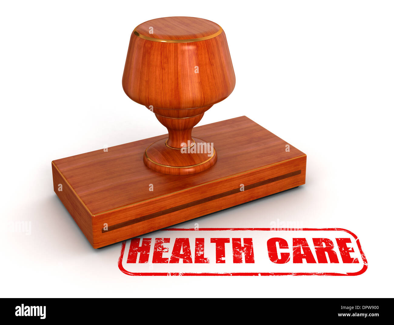 Rubber Stamp health care (clipping path included Stock Photo - Alamy