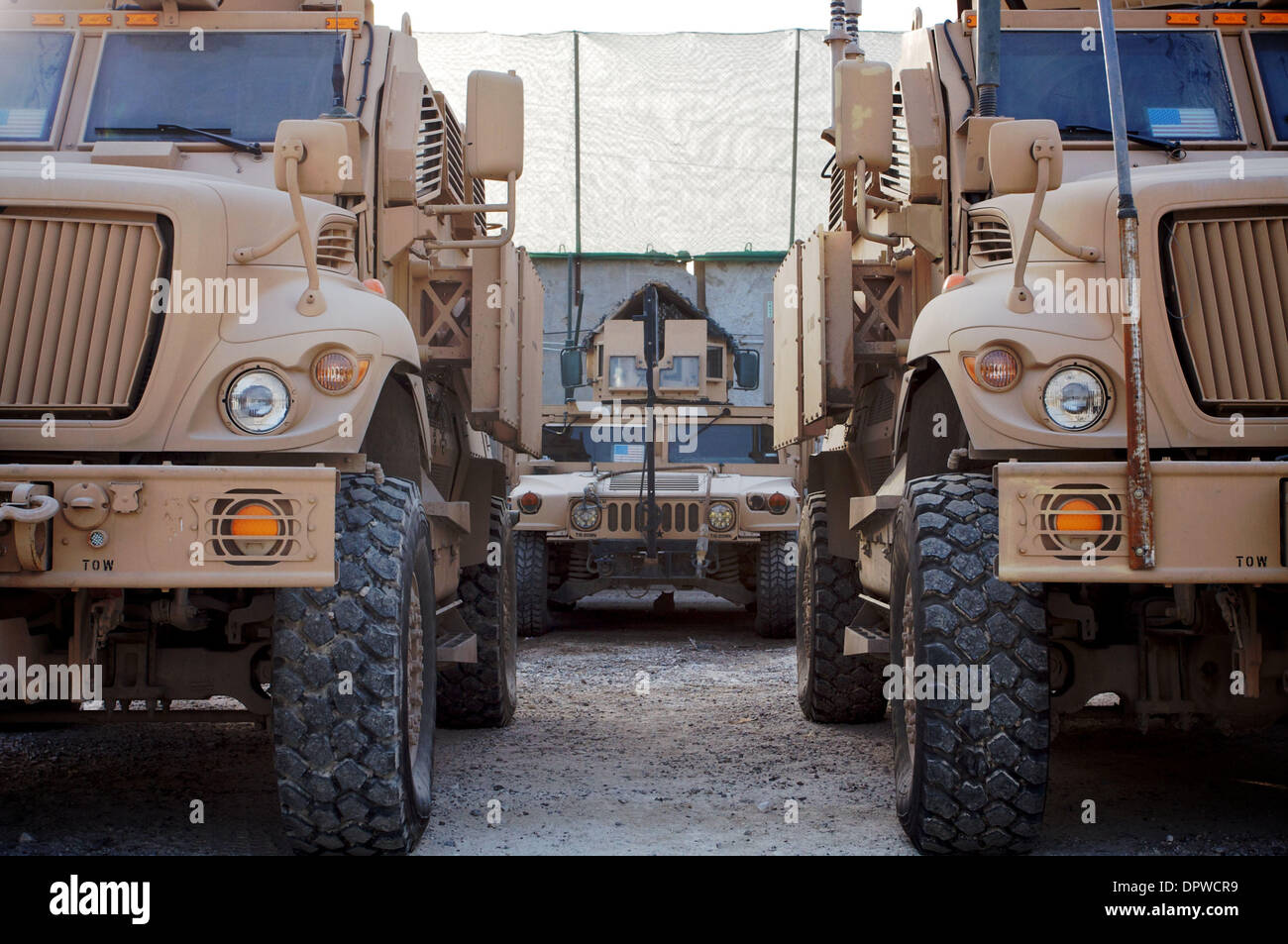 Feb 07, 2009 - Baghdad, Iraq - A Humvee sits behind two MRAP (Mine ...