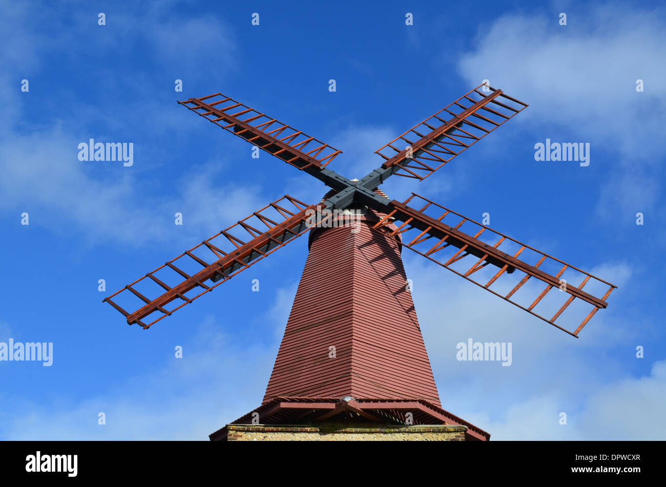 West Blatchington smock windmill in Sussex Stock Photo - Alamy