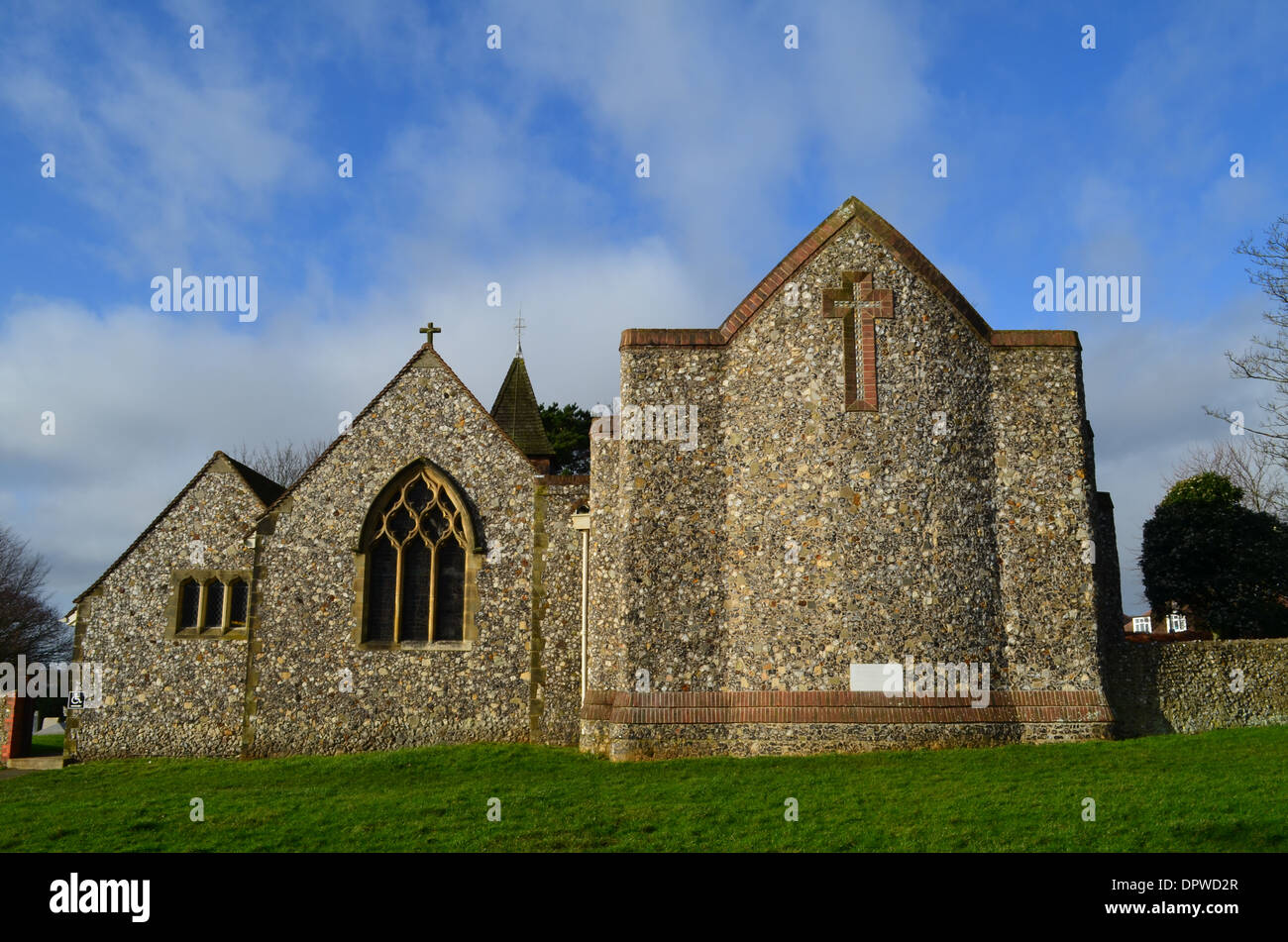 Sussex flint built Victorian church in the village of Blatchington ...