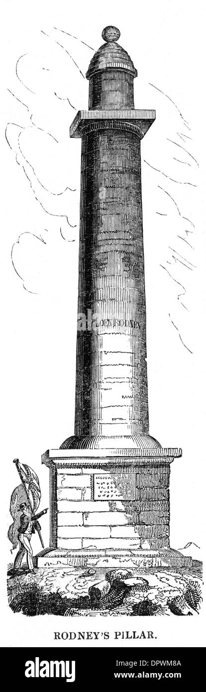 Admiral rodneys pillar admiral rodney Black and White Stock Photos ...