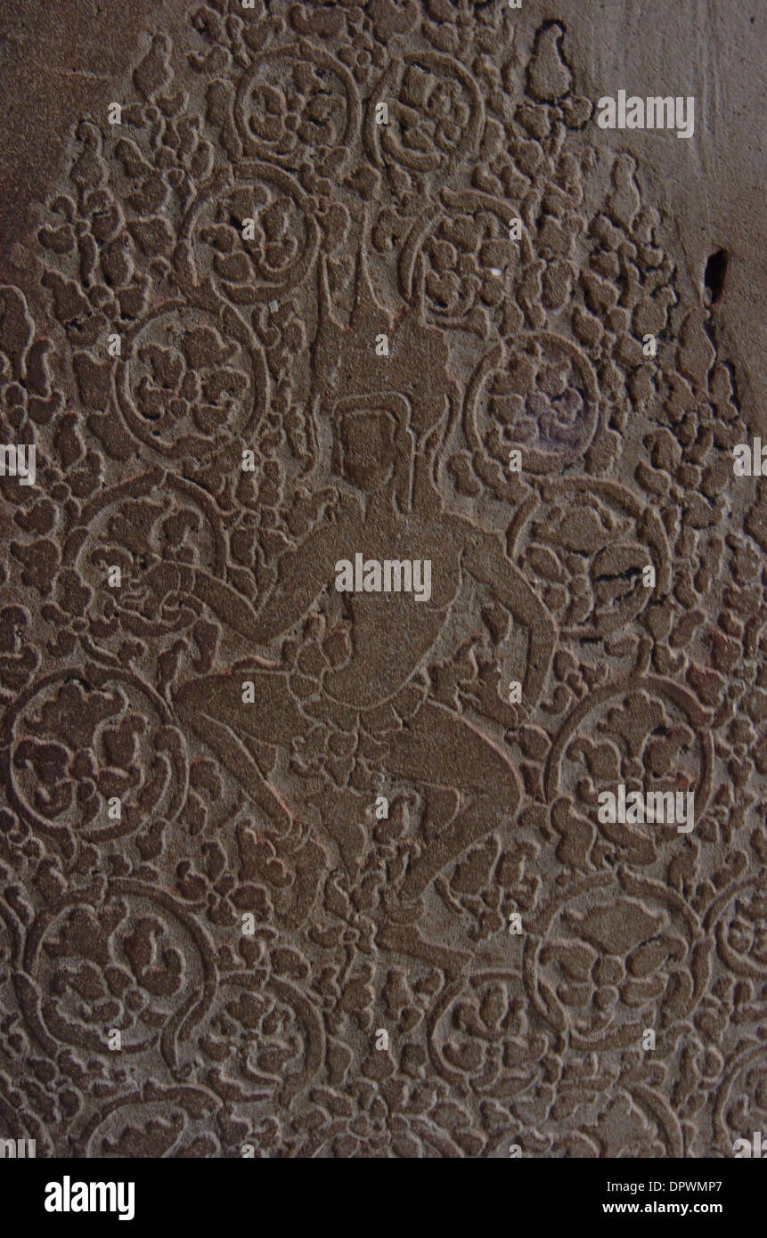 Dec 12, 2008 - Siem Reap, Cambodia - An ancient carving at Angkor Wat ...