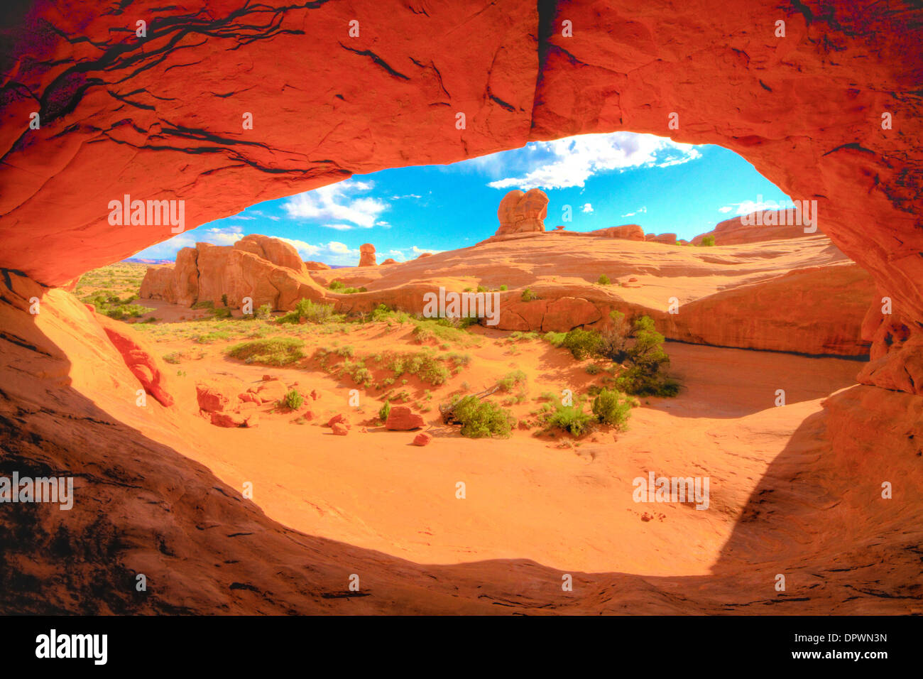 View through Eye of the Whale, Arches National Park, Utah Herdina Park ...