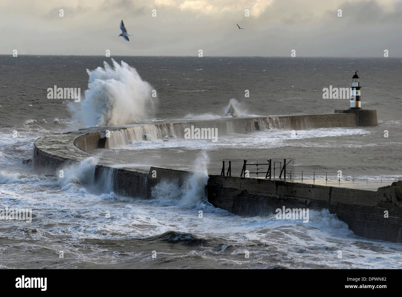 North Sea Storm, Seaham harbour Stock Photo - Alamy