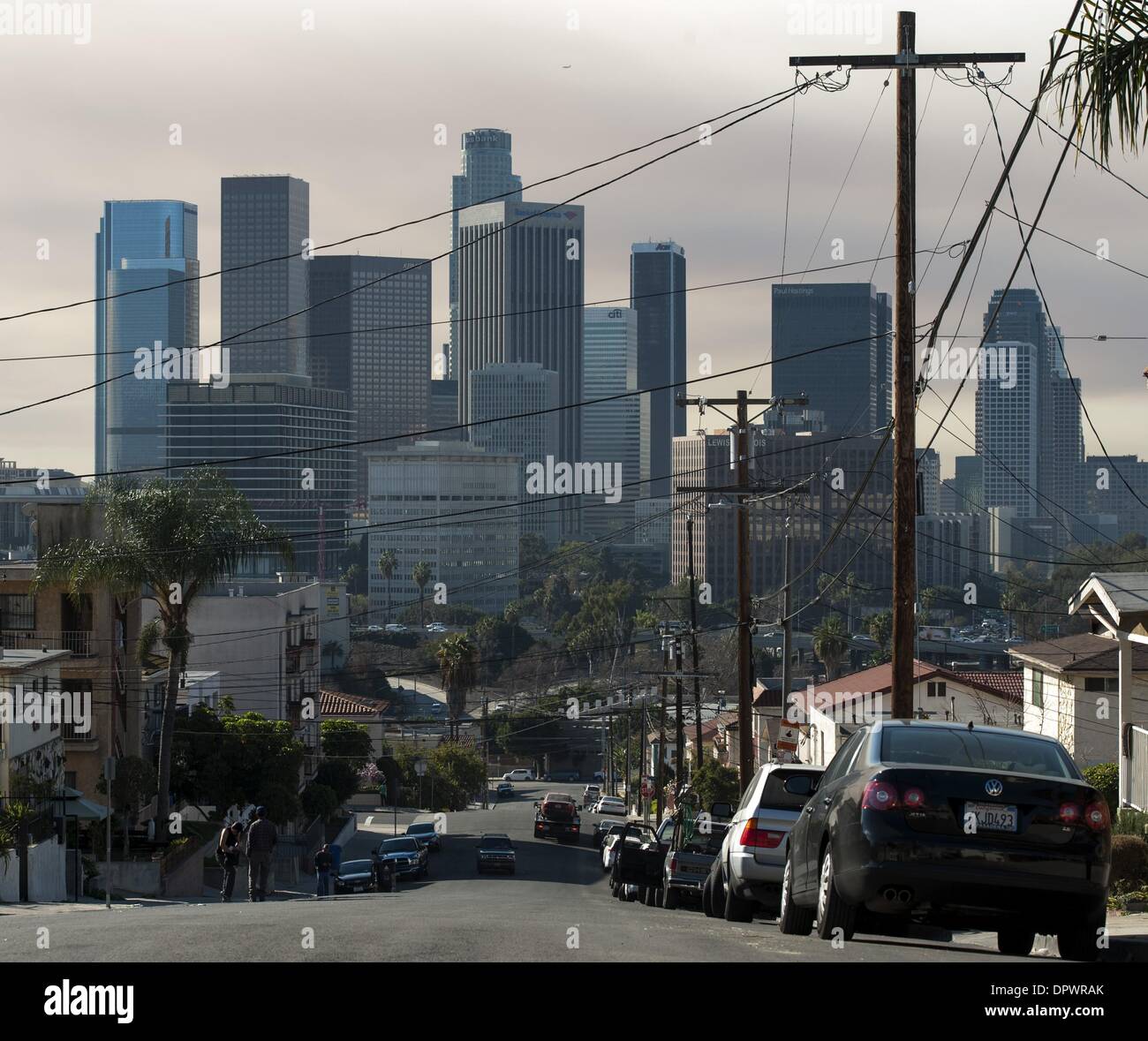 Los Angeles, California, USA. 16th Jan, 2014. Downtown Los Angeles ...
