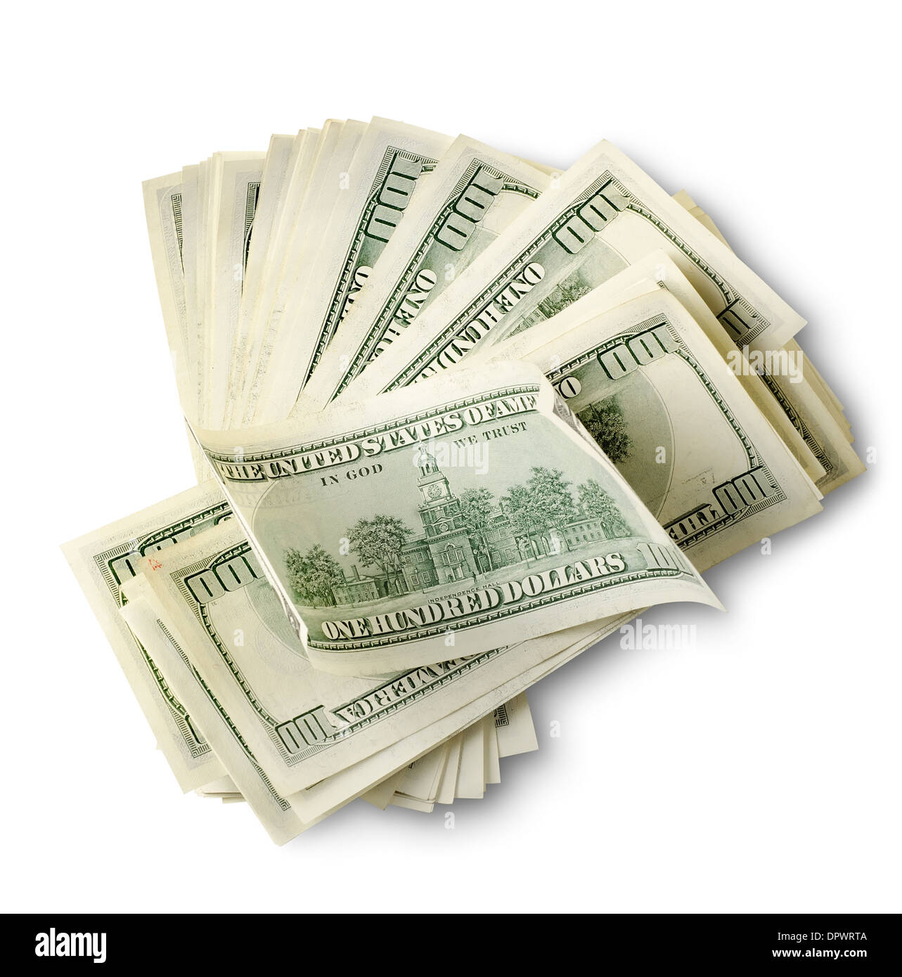 Pack of american dollars isolated on a white background Stock Photo - Alamy