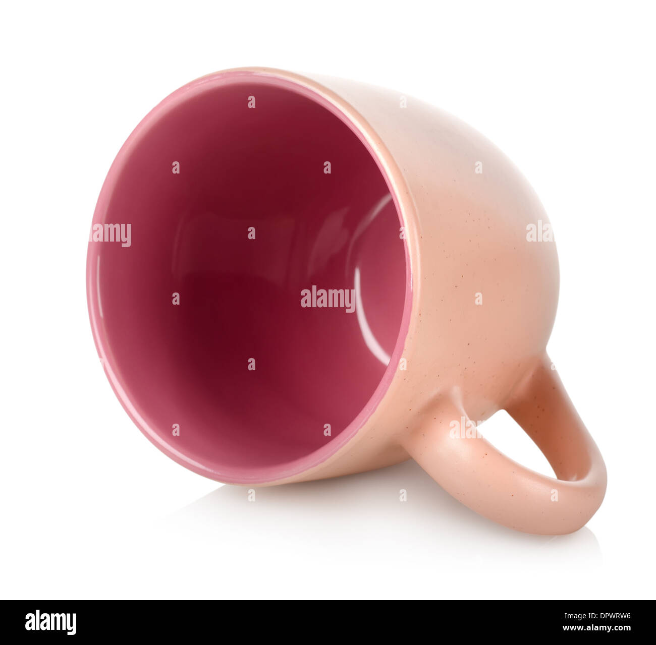 Pink coffee cup isolated on a white background Stock Photo - Alamy