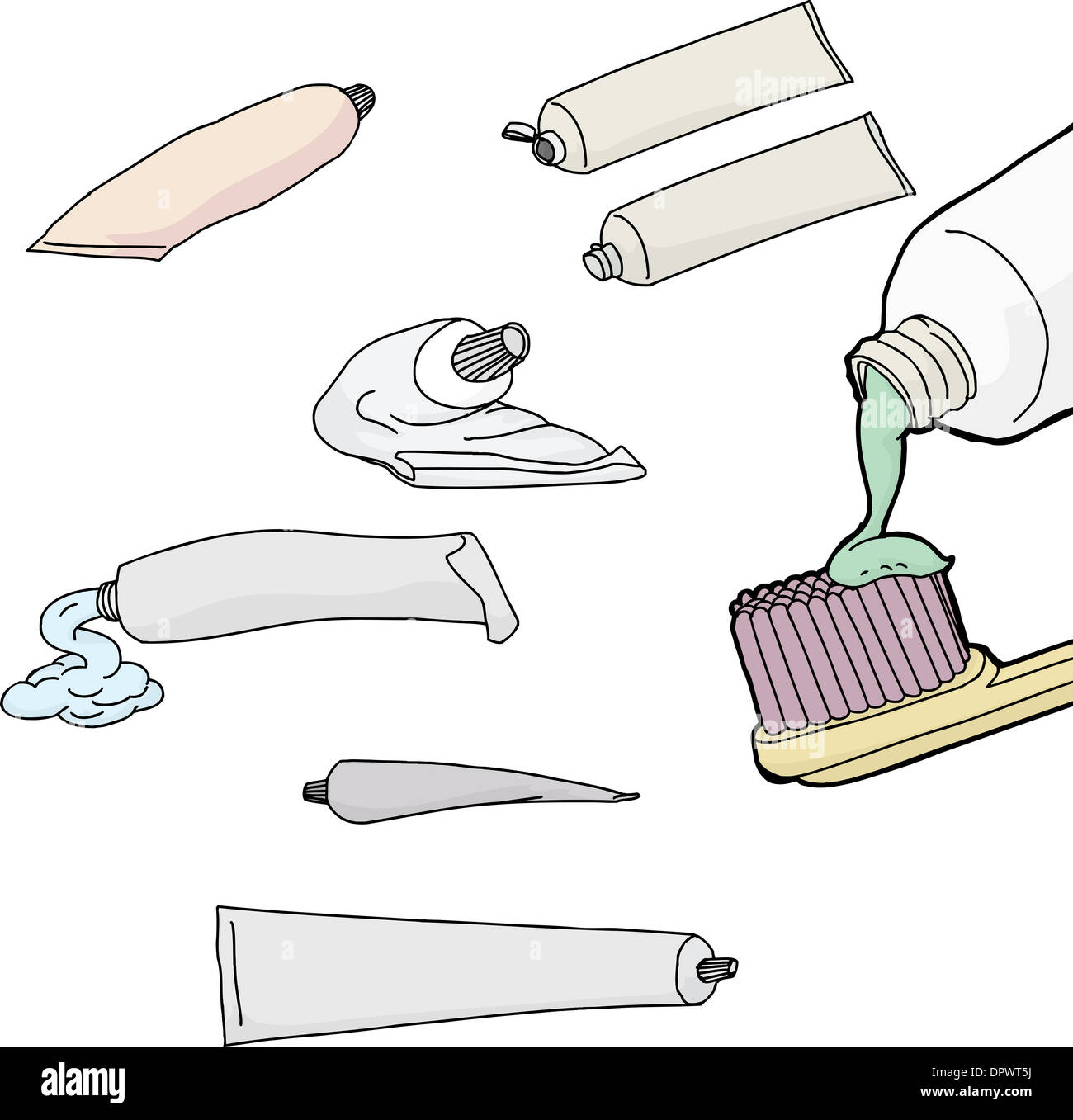 Set of generic toothpaste tubes on isolated background Stock Photo - Alamy