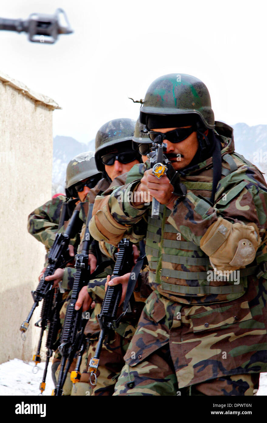 Afghan National Army commando recruits participate in close-quarter ...