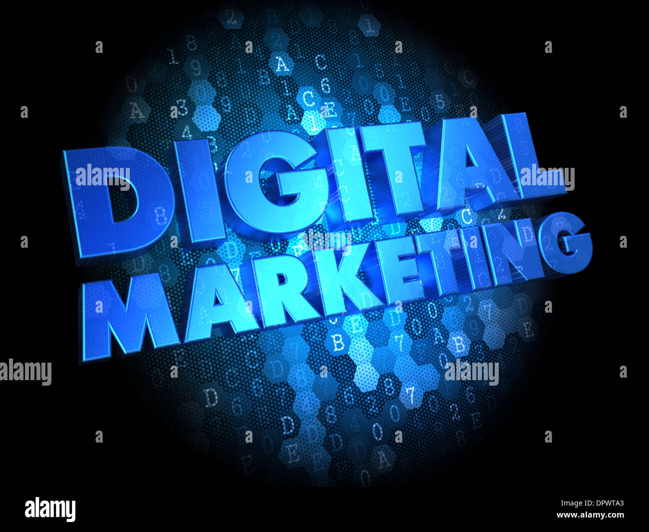 Digital Marketing on Dark Background Stock Photo - Alamy