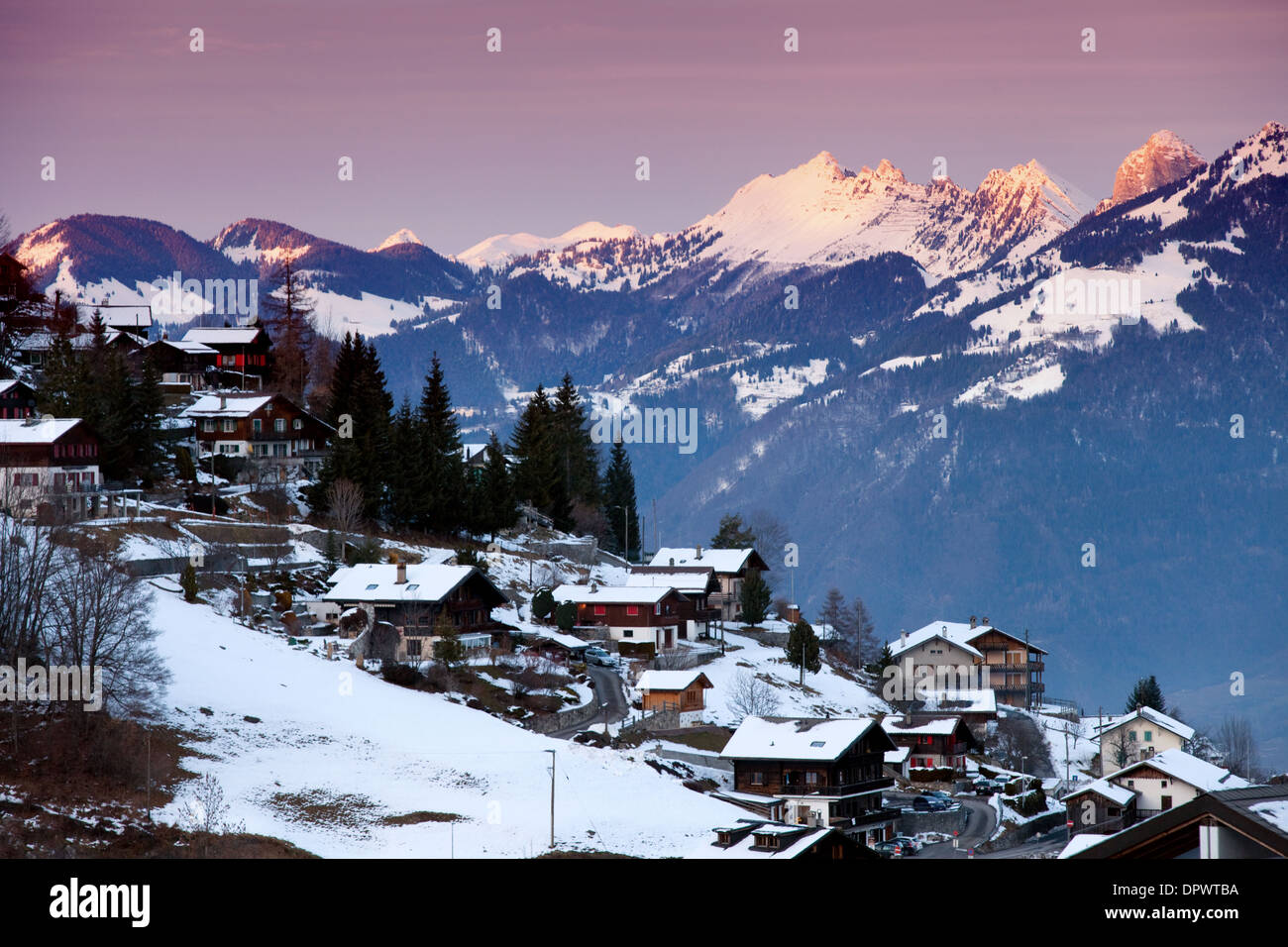 Swiss alps village landscape hi-res stock photography and images - Alamy
