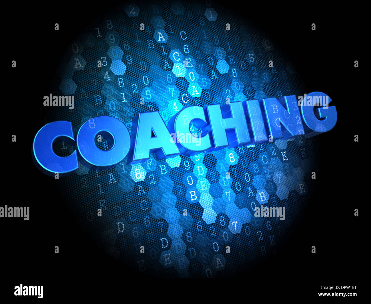 Coaching on Dark Digital Background Stock Photo - Alamy