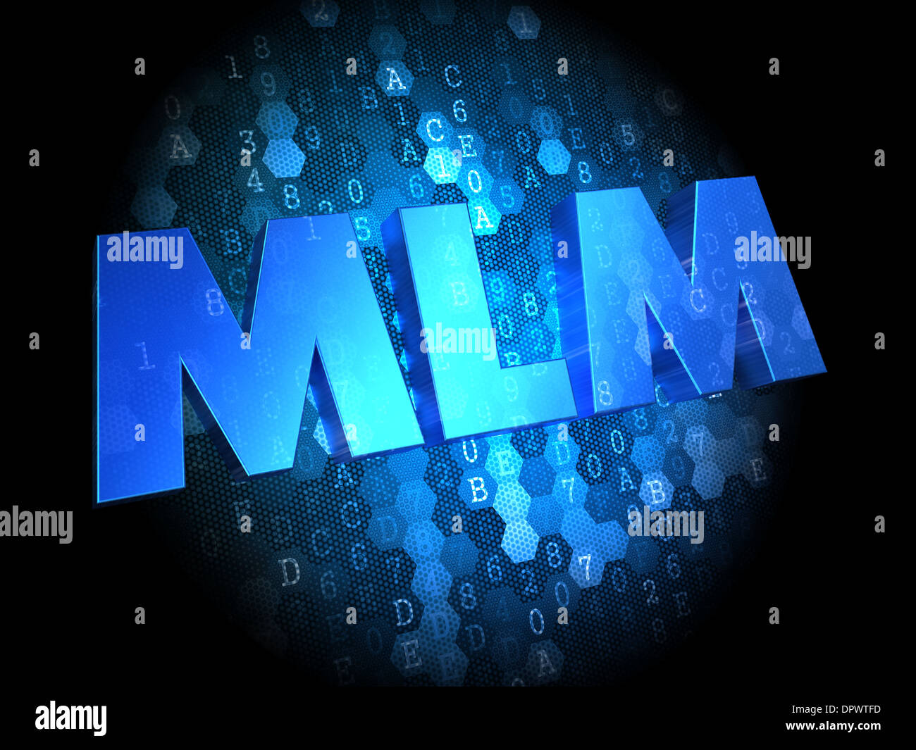 MLM on Dark Digital Background Stock Photo - Alamy