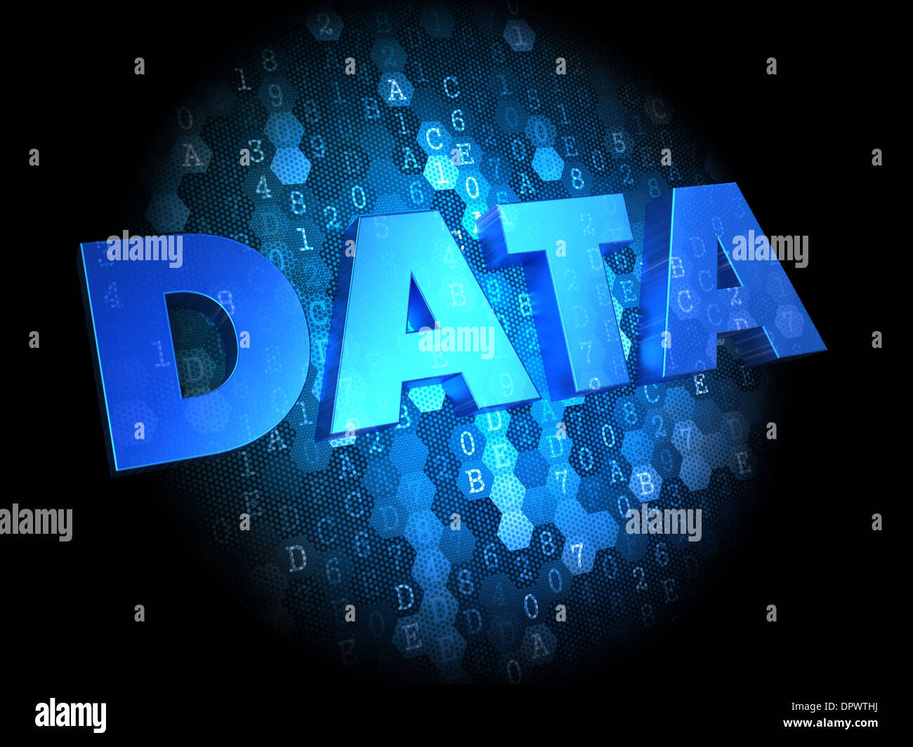 Data on Dark Digital Background Stock Photo - Alamy