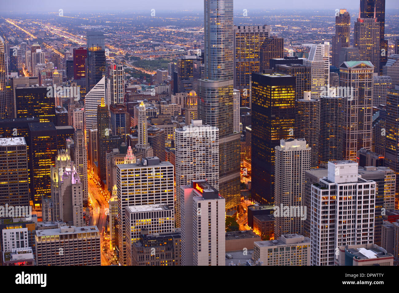 Chicago, Illinois Panorama at Dusk Stock Photo - Alamy