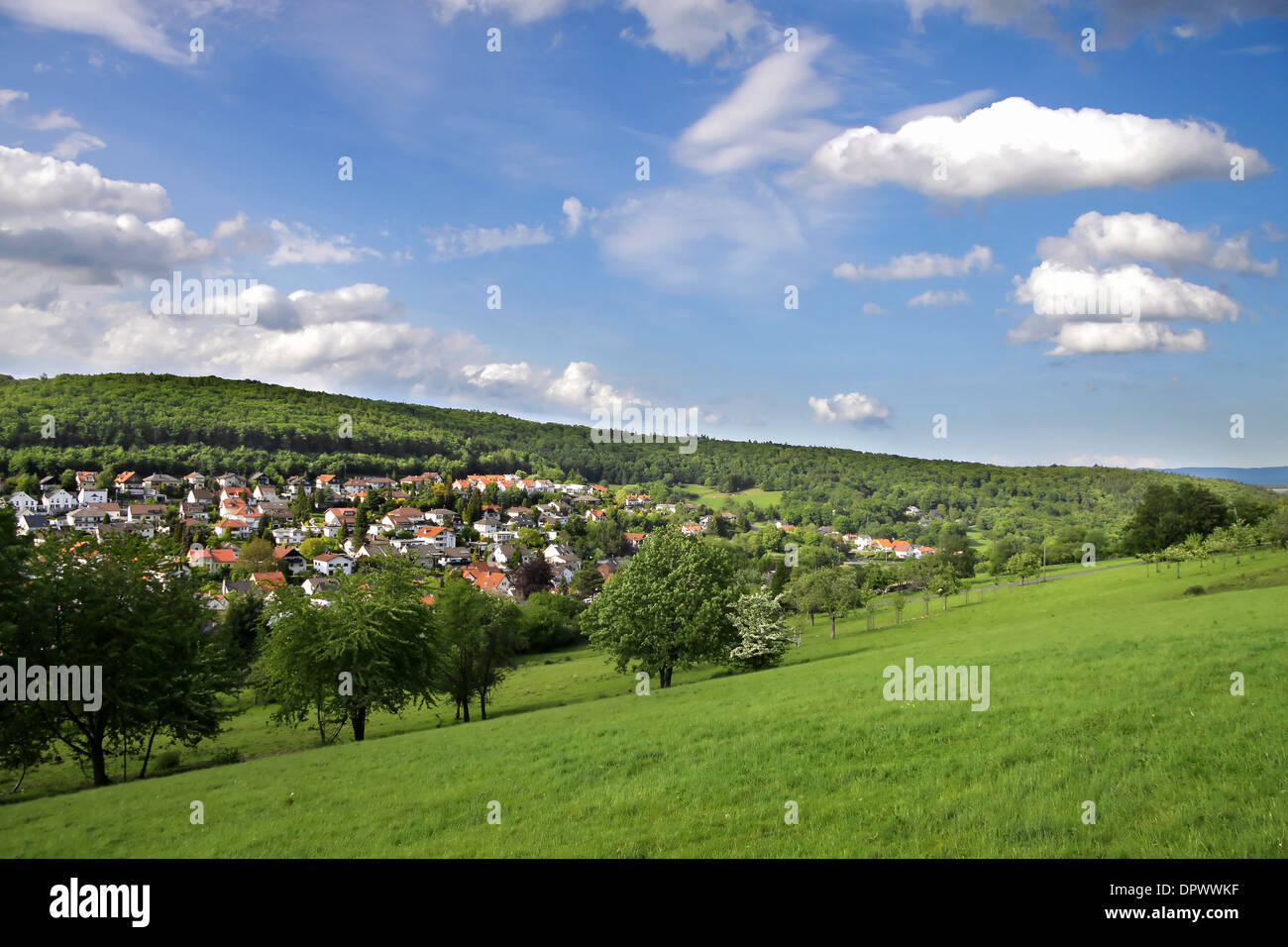 Landscape in the Taunus region in the spring, Germany Stock Photo - Alamy
