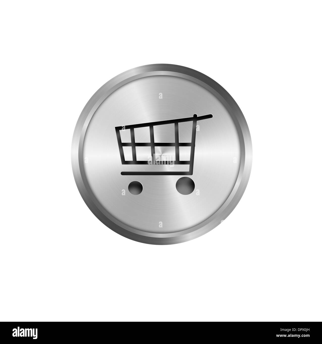 Metallic shopping cart button Stock Photo - Alamy