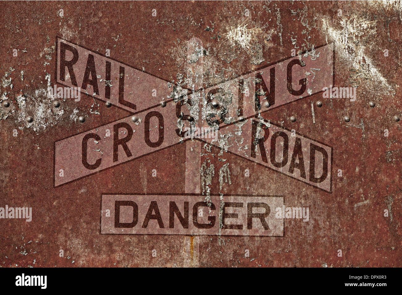 Vintage Railroad Background. Aged and Rusty Railroad Crossing Metal ...