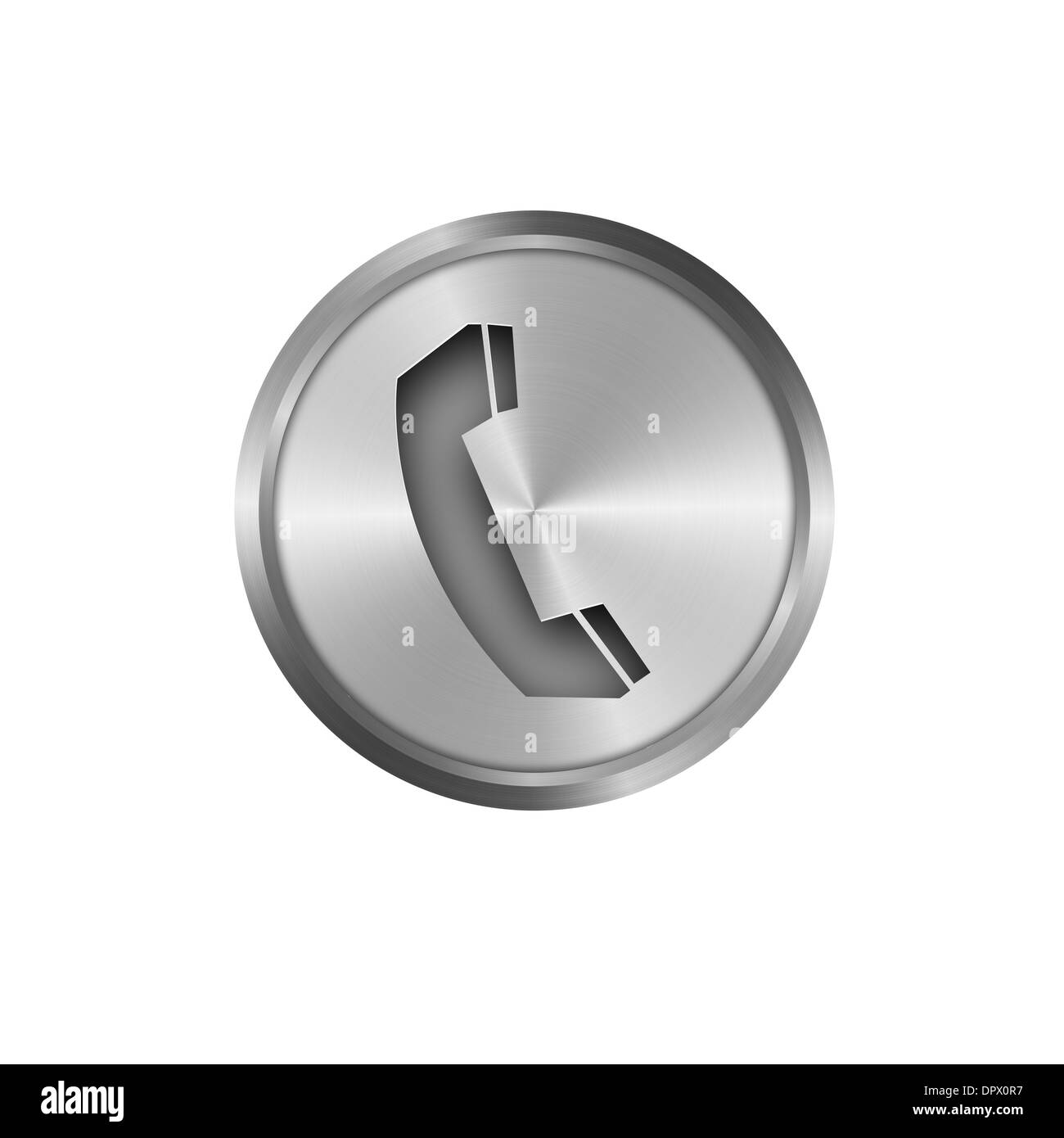 Phone button, metal Stock Photo - Alamy