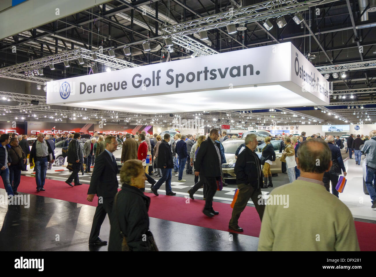 Vienna Autoshow 2014, VW Golf Sportsvan Stock Photo - Alamy