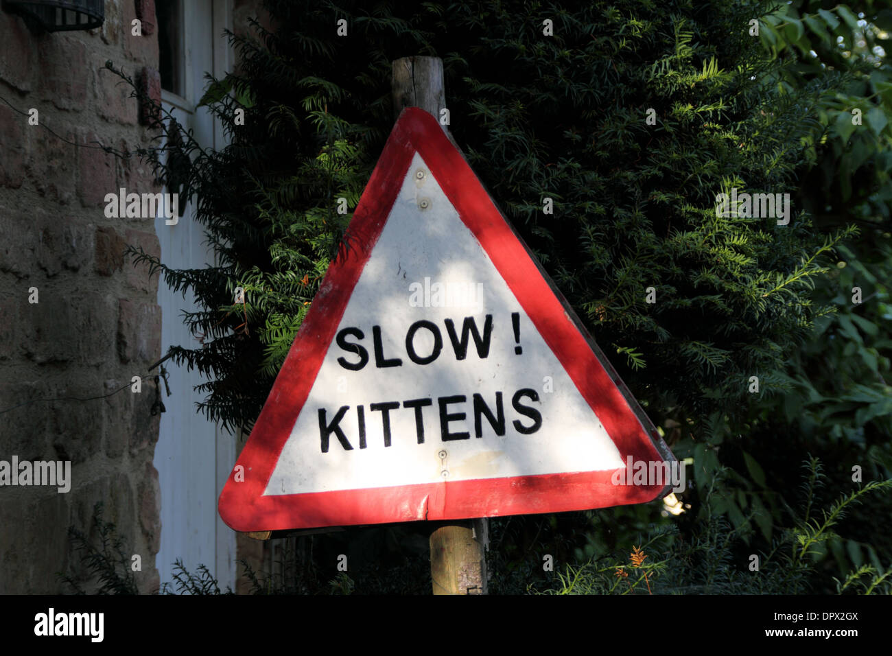 Sign Slow Kittens Stock Photo - Alamy