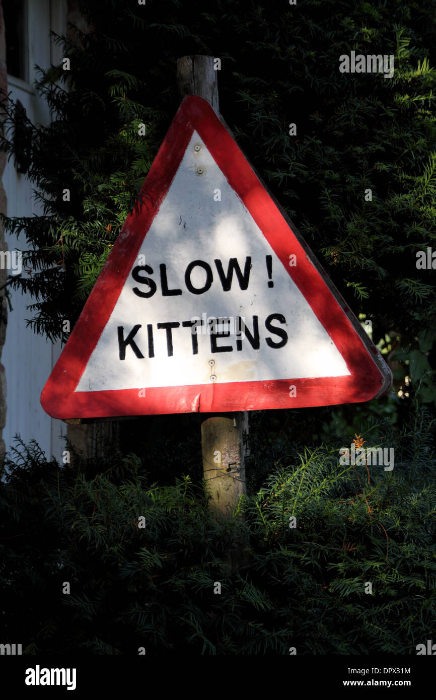 Sign Slow Kittens Stock Photo - Alamy