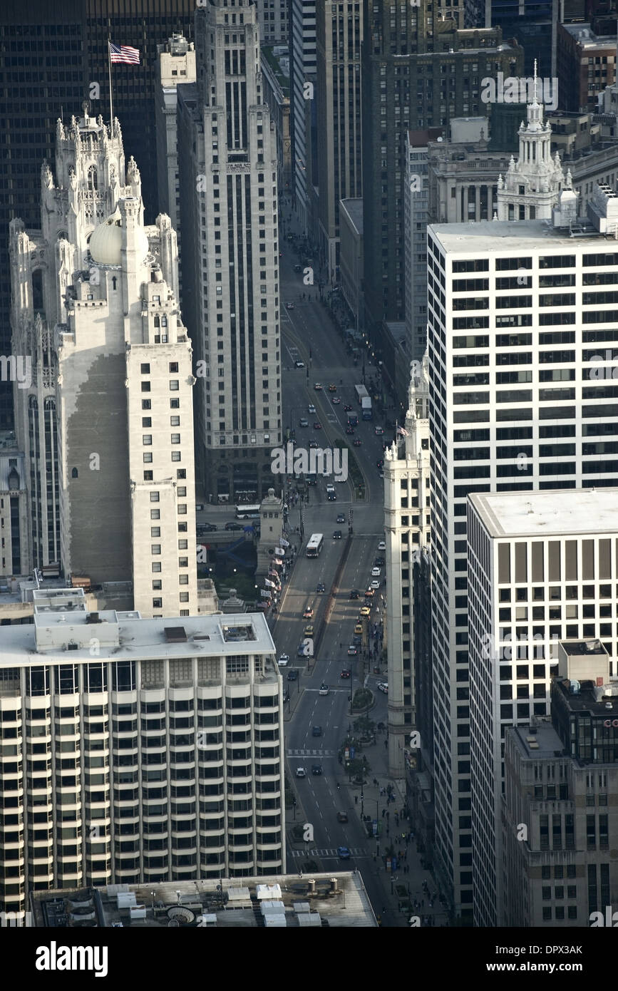 The Magnificent Mile From Above. Chicago Michigan Avenue from Bird Eye ...
