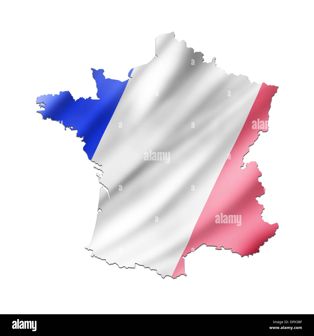 Map of France with flag Stock Photo - Alamy