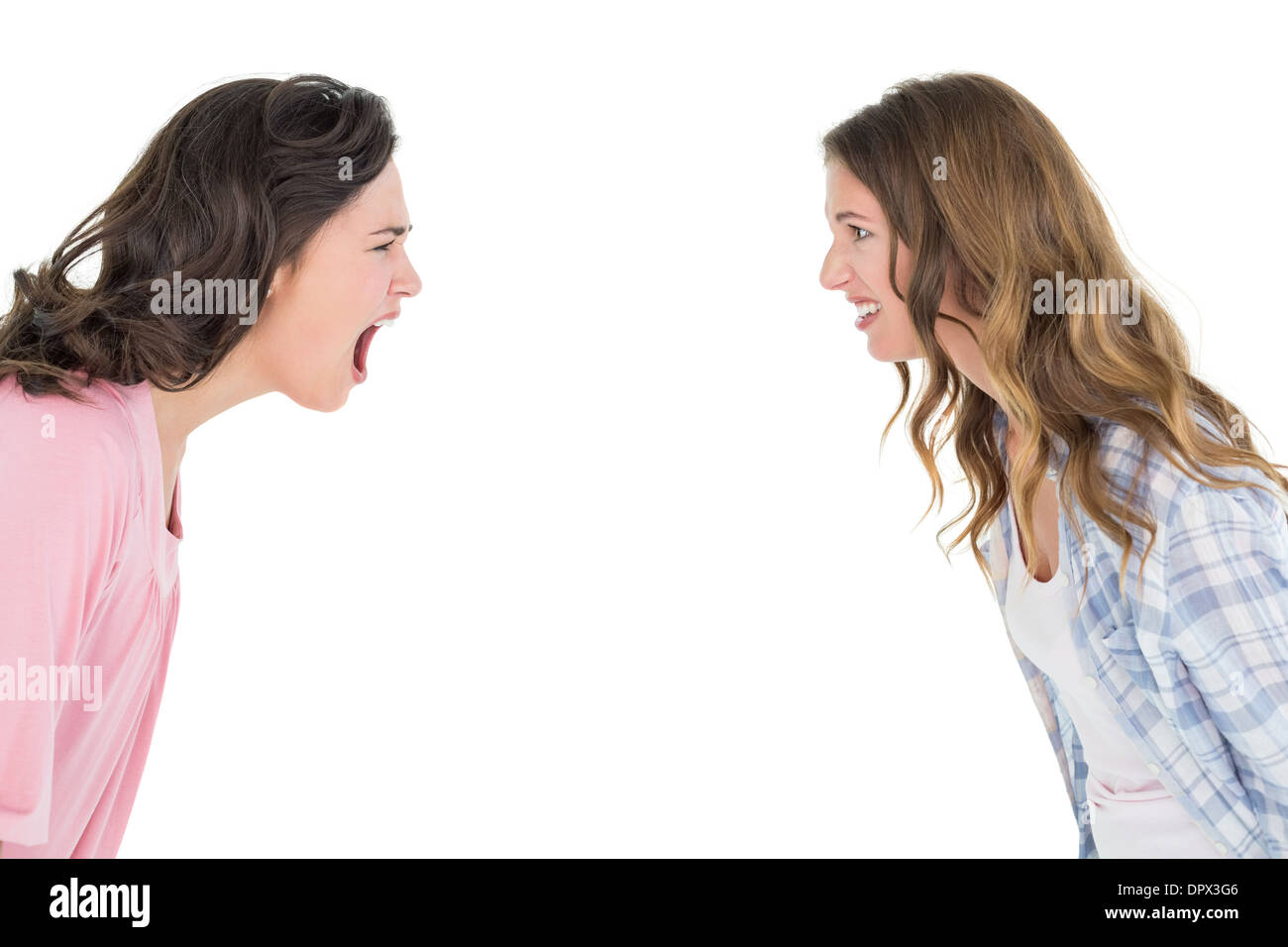 Angry young female friends having an argument Stock Photo - Alamy