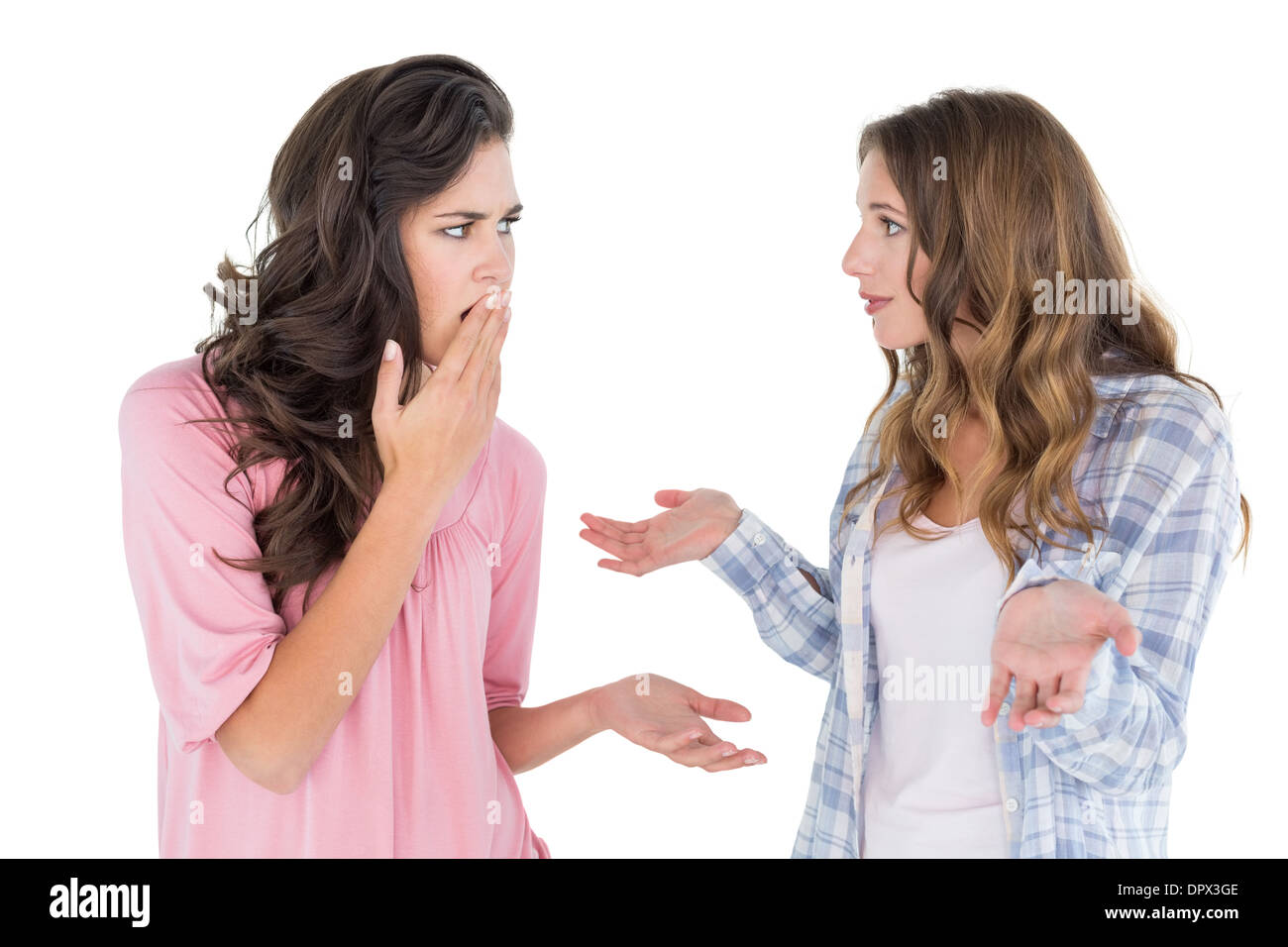 Angry young female friends having an argument Stock Photo - Alamy