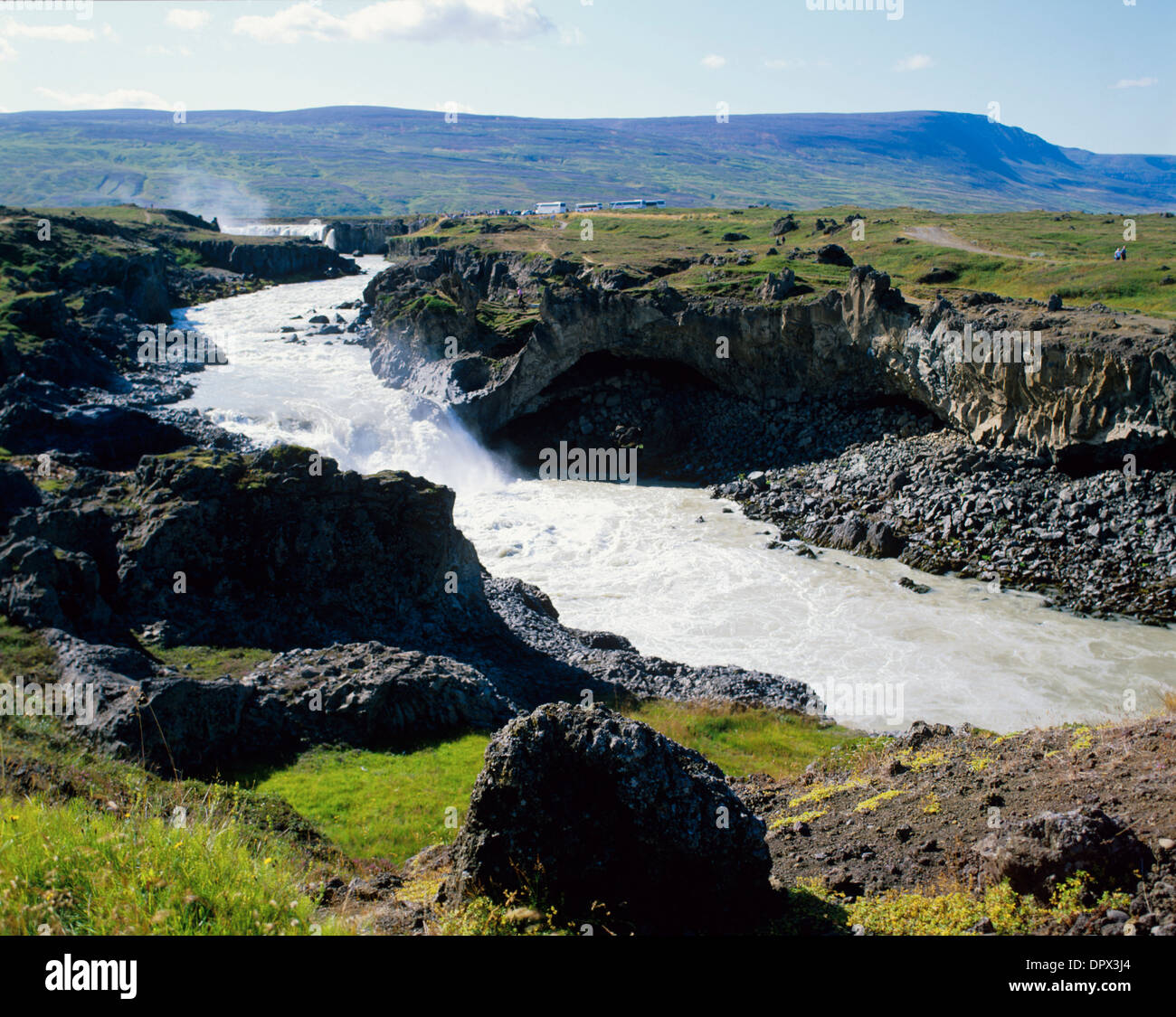 Mountain landscape showing river, Akureyri, Iceland Stock Photo - Alamy