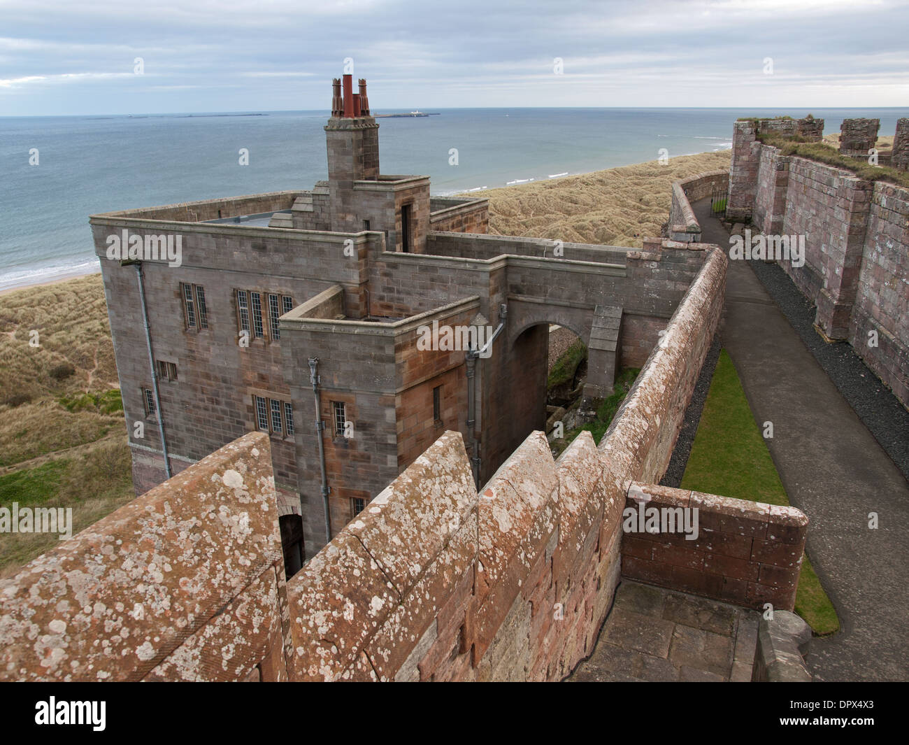 The Constable Tower Bamburgh Castle Northumberland England UK Stock ...