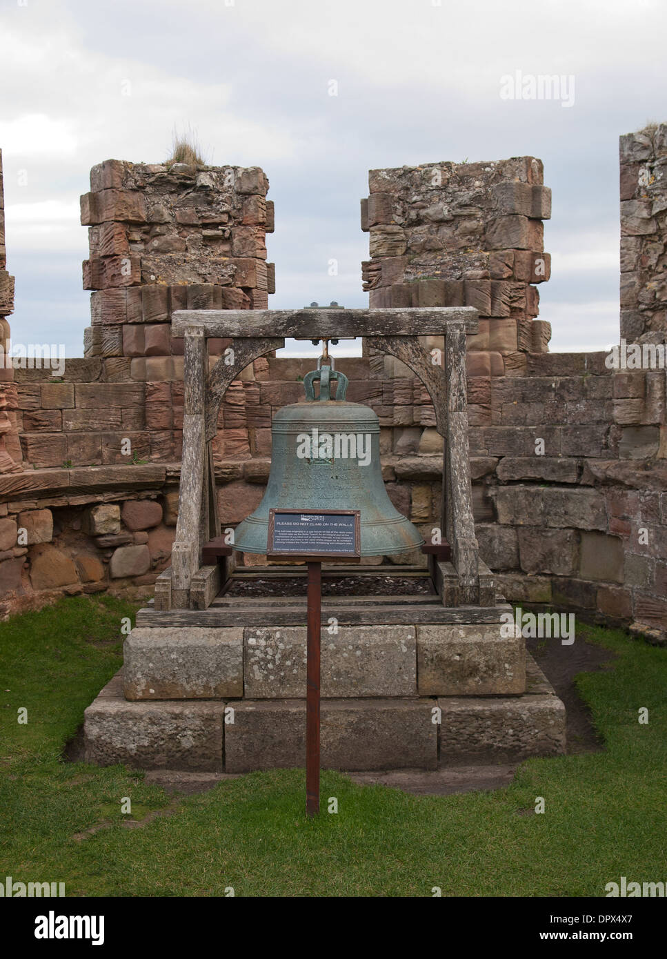 Bell of Bamburgh Castle Northumberland England UK Stock Photo - Alamy