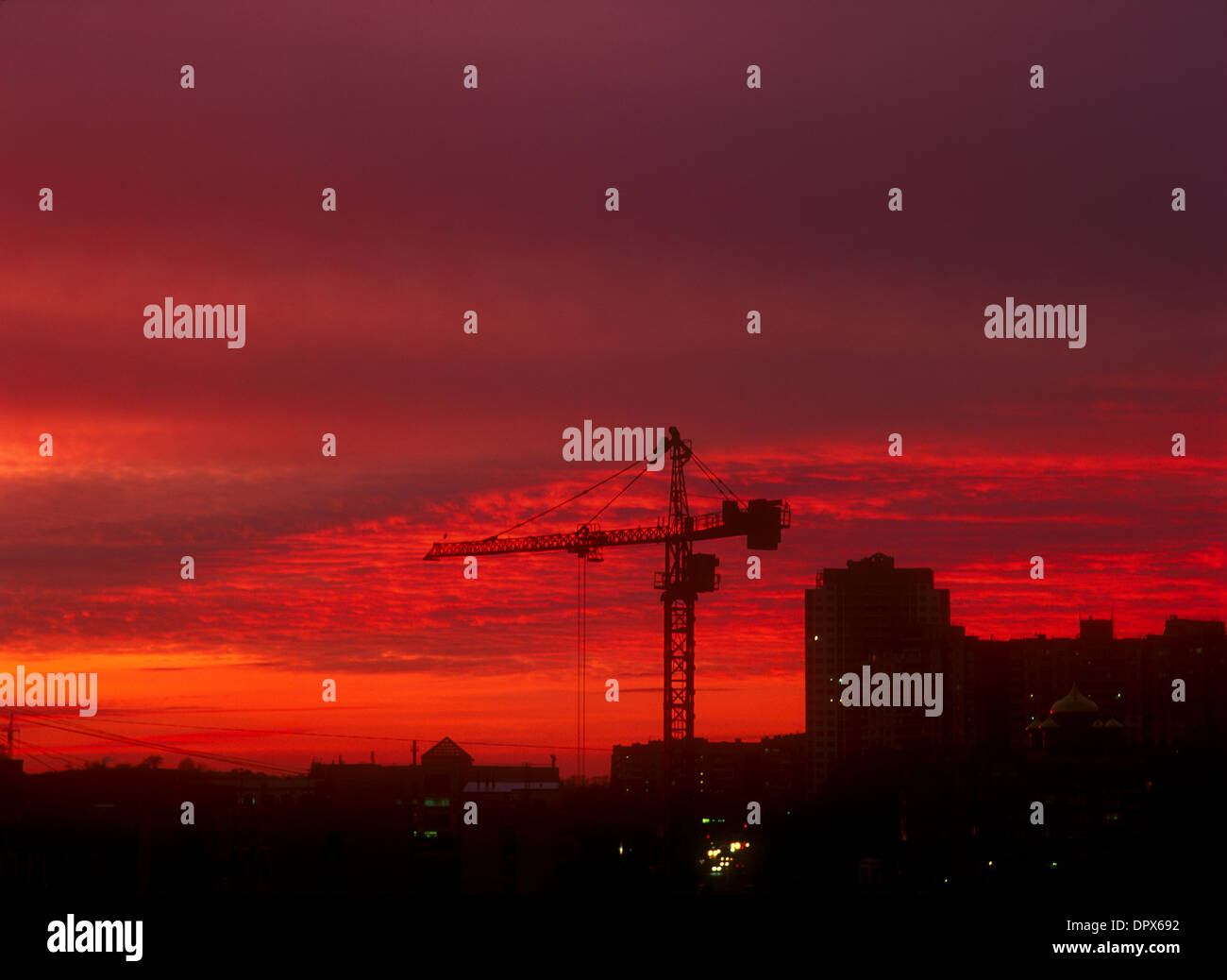 Sunset over construction site hi-res stock photography and images - Alamy