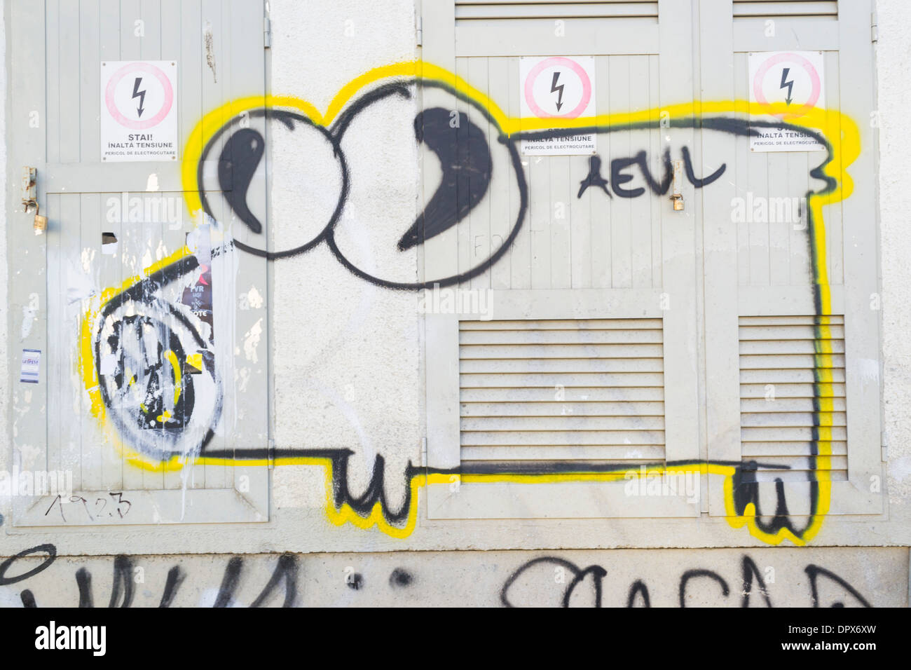 Wall painted with graffiti representing an abstract pig Stock Photo - Alamy