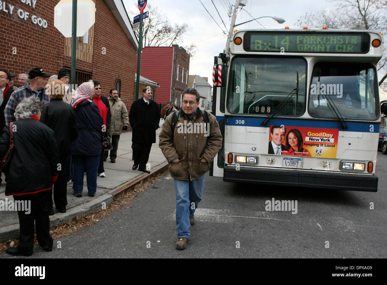 Nov 26, 2008 - Bronx, New York, USA - Bx14 bus lone, the only mass ...