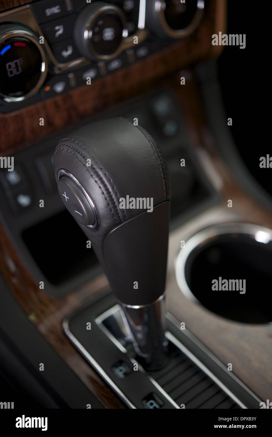 Modern Automatic Transmission Shifter Closeup. Car Interior Stock Photo ...